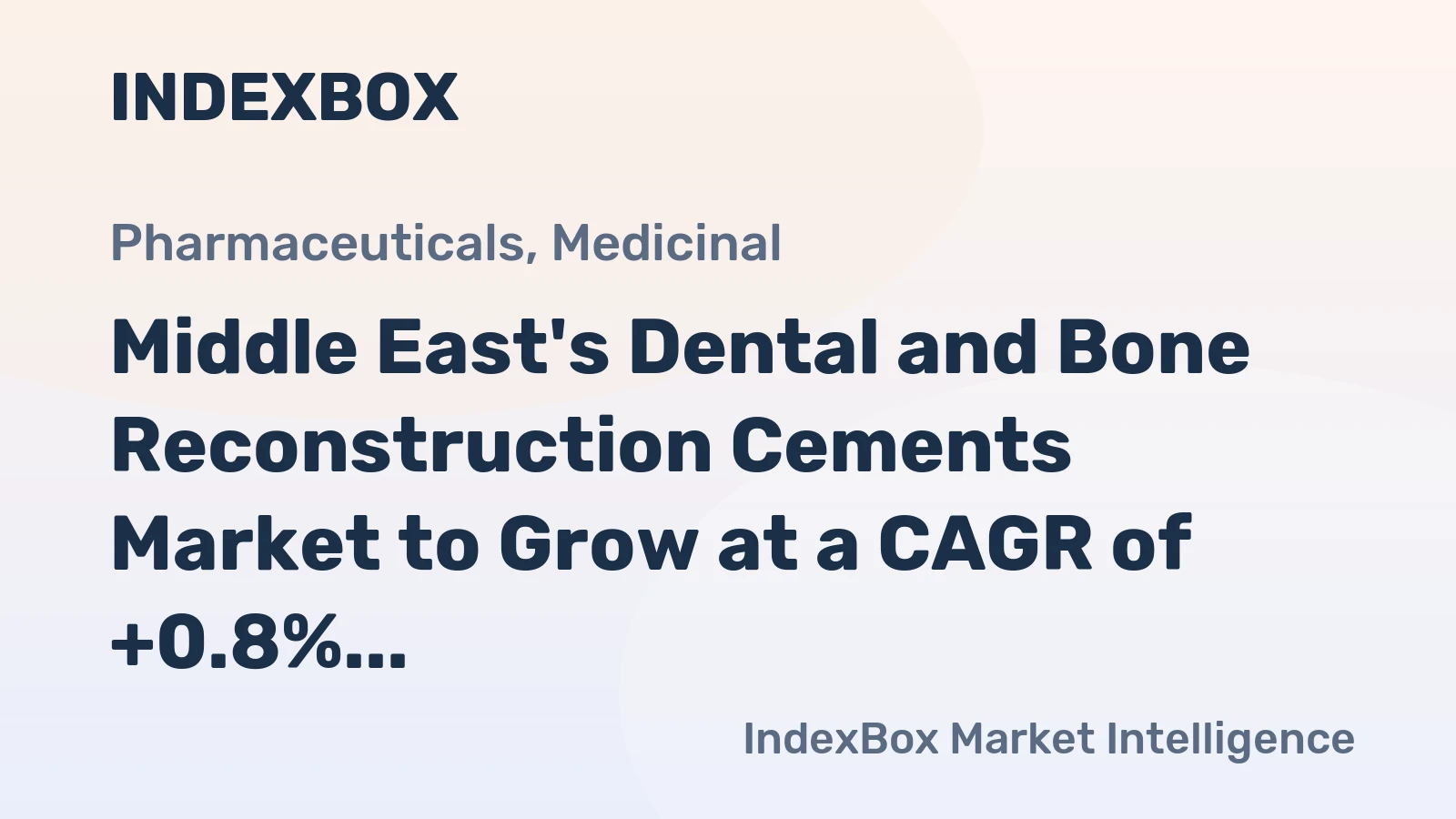 Middle East's Dental and Bone Reconstruction Cements Market to Grow at a CAGR of +0.8% Through 2035, Reaching $447M