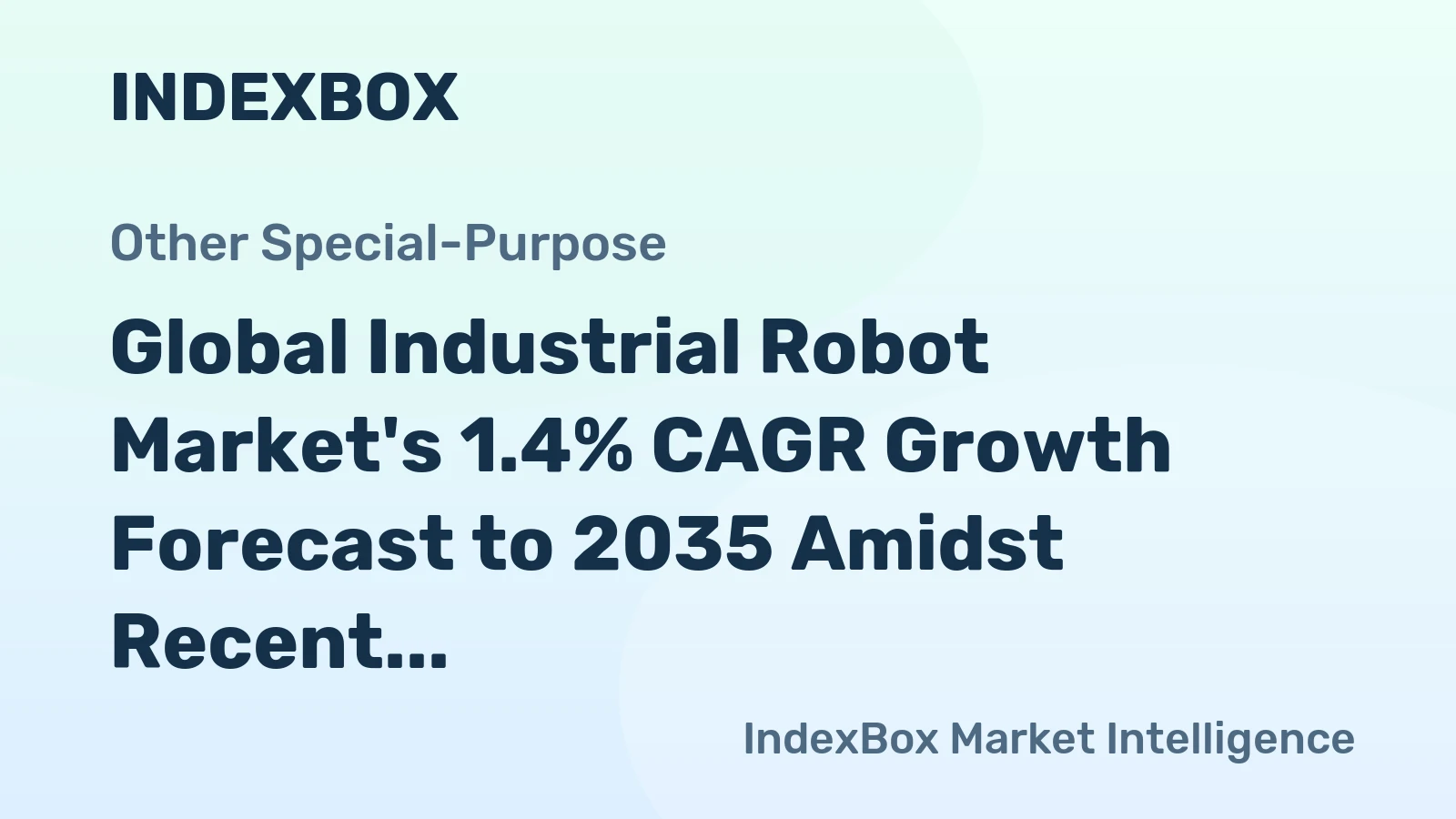 Global Industrial Robot Market's 1.4% CAGR Growth Forecast to 2035 Amidst Recent Volatility