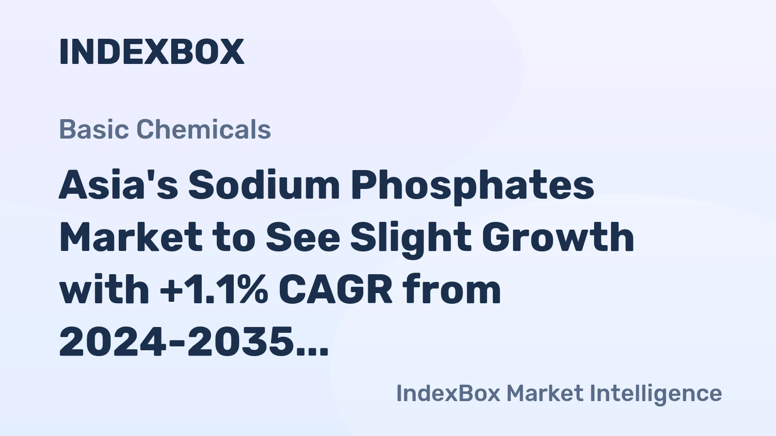 Asia's Sodium Phosphates Market to See Slight Growth with +1.1% CAGR from 2024-2035