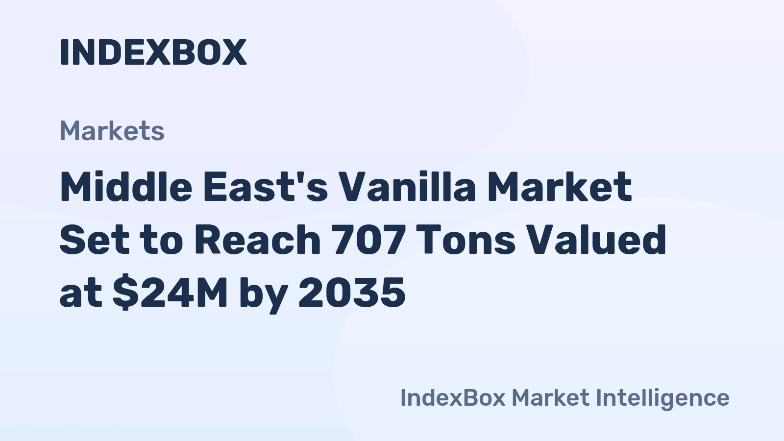Middle East's Vanilla Market Set to Reach 707 Tons Valued at $24M by 2035