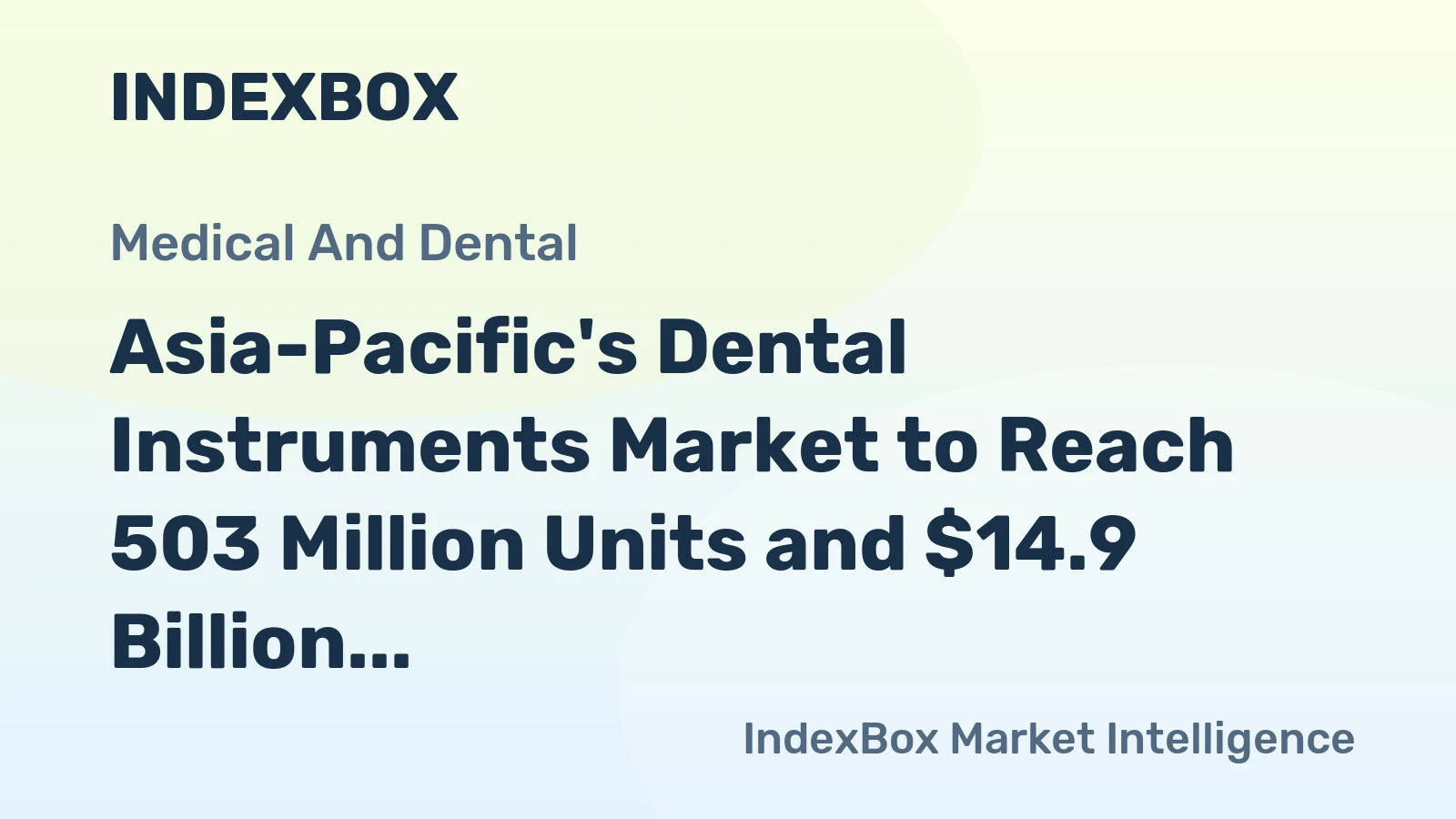 Asia-Pacific's Dental Instruments Market to Reach 503 Million Units and $14.9 Billion by 2035