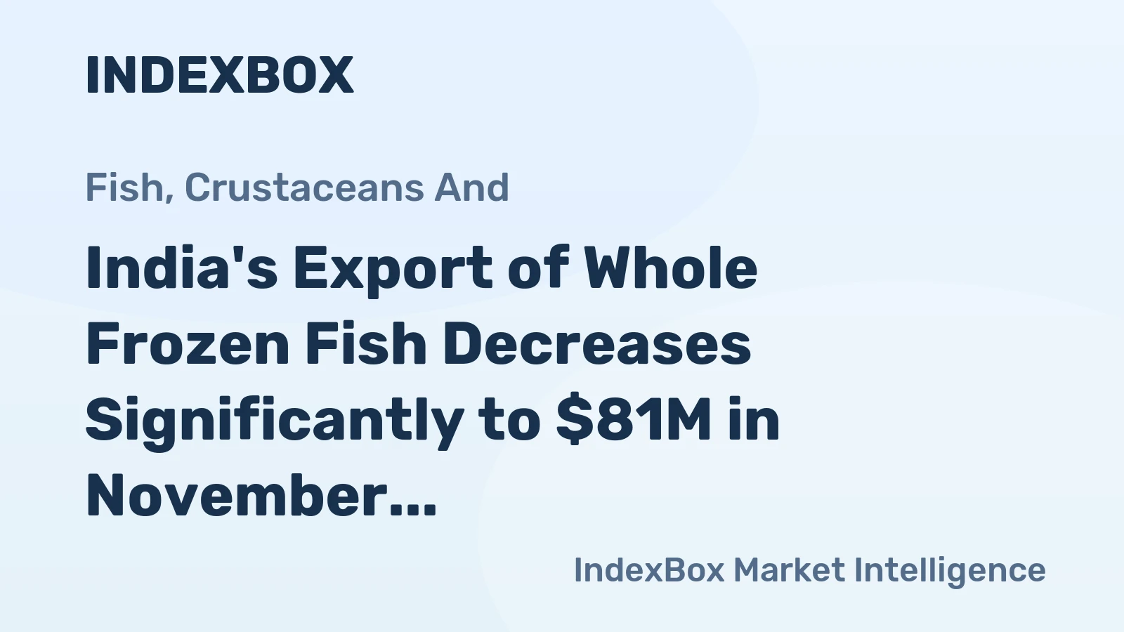 India's Export of Whole Frozen Fish Decreases Significantly to $81M in November 2023