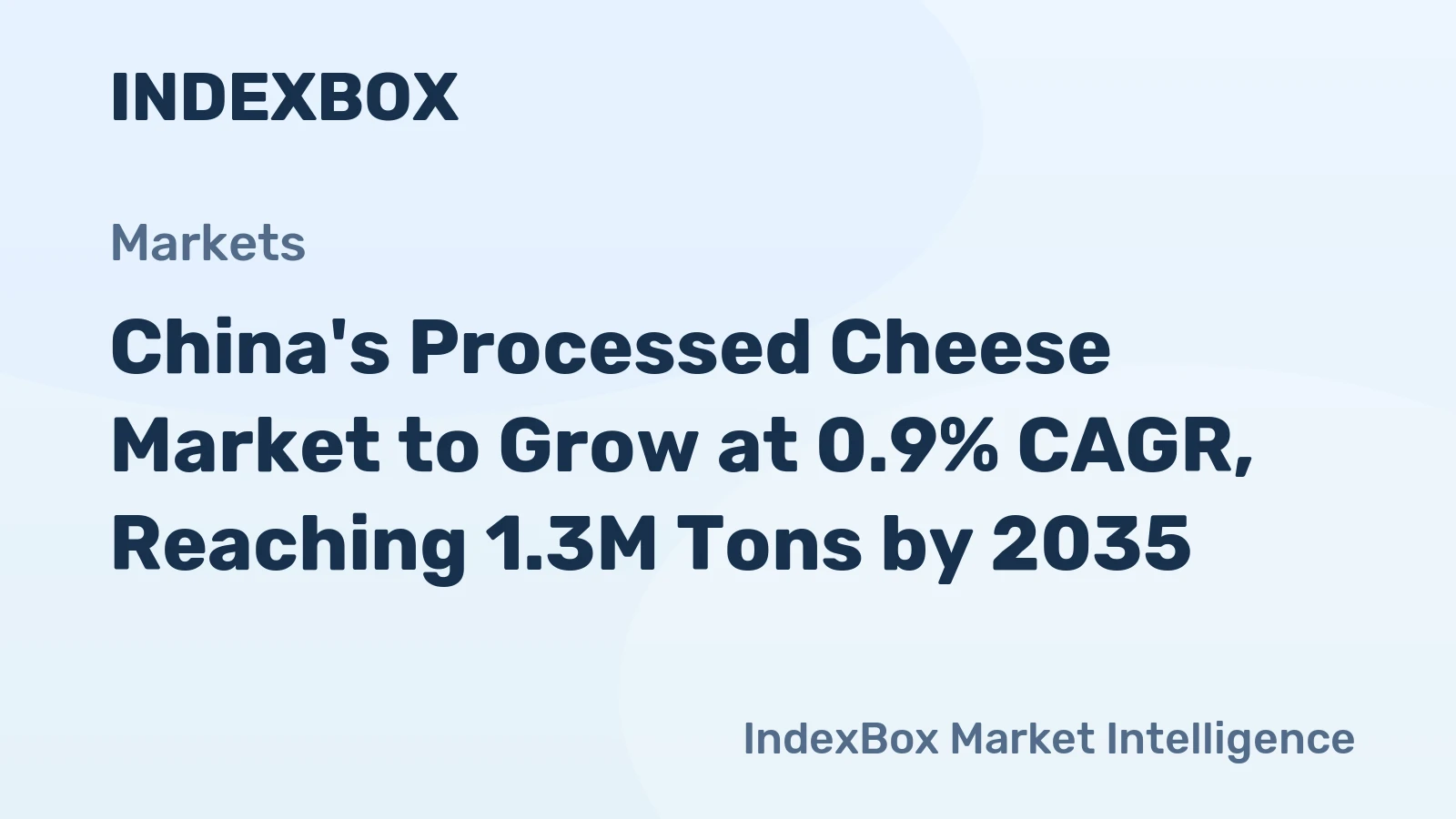 China's Processed Cheese Market to Grow at 0.9% CAGR, Reaching 1.3M Tons by 2035