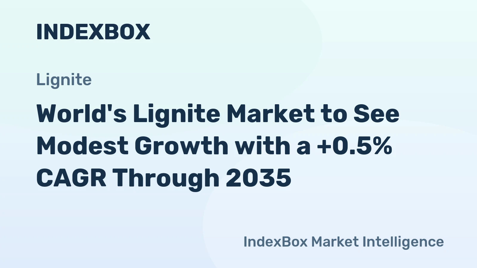 World's Lignite Market to See Modest Growth with a +0.5% CAGR Through 2035