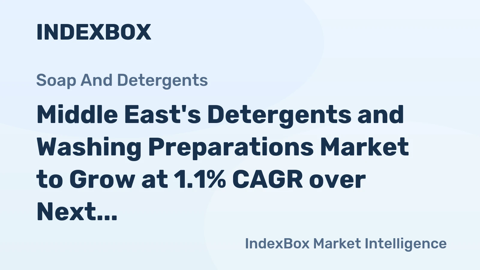 Middle East's Detergents and Washing Preparations Market to Grow at 1.1% CAGR over Next Decade