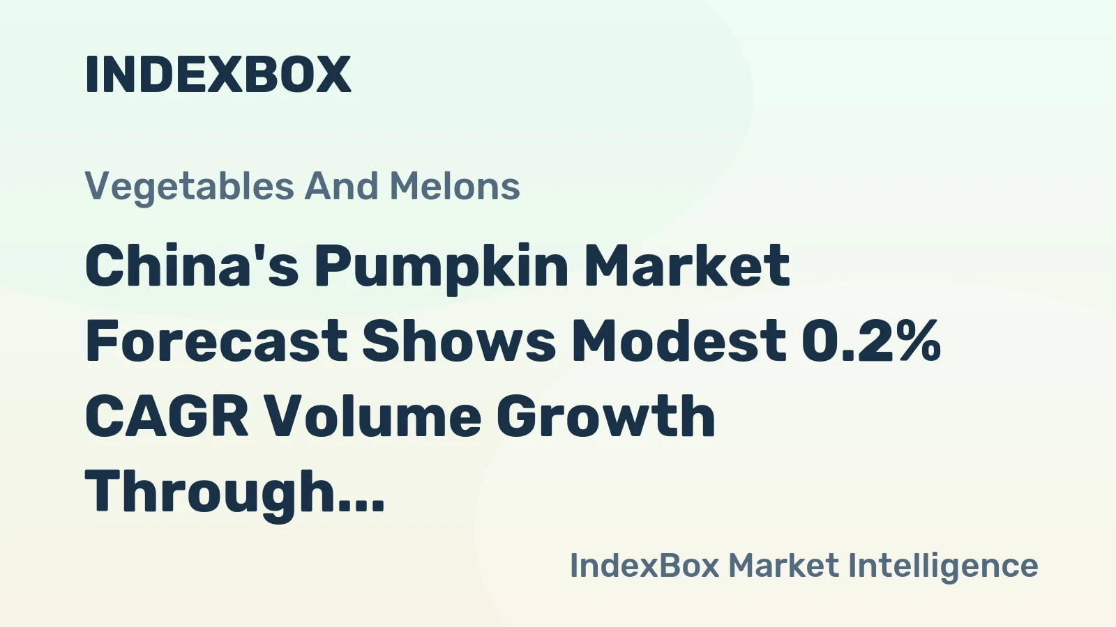 China's Pumpkin Market Forecast Shows Modest 0.2% CAGR Volume Growth Through 2035