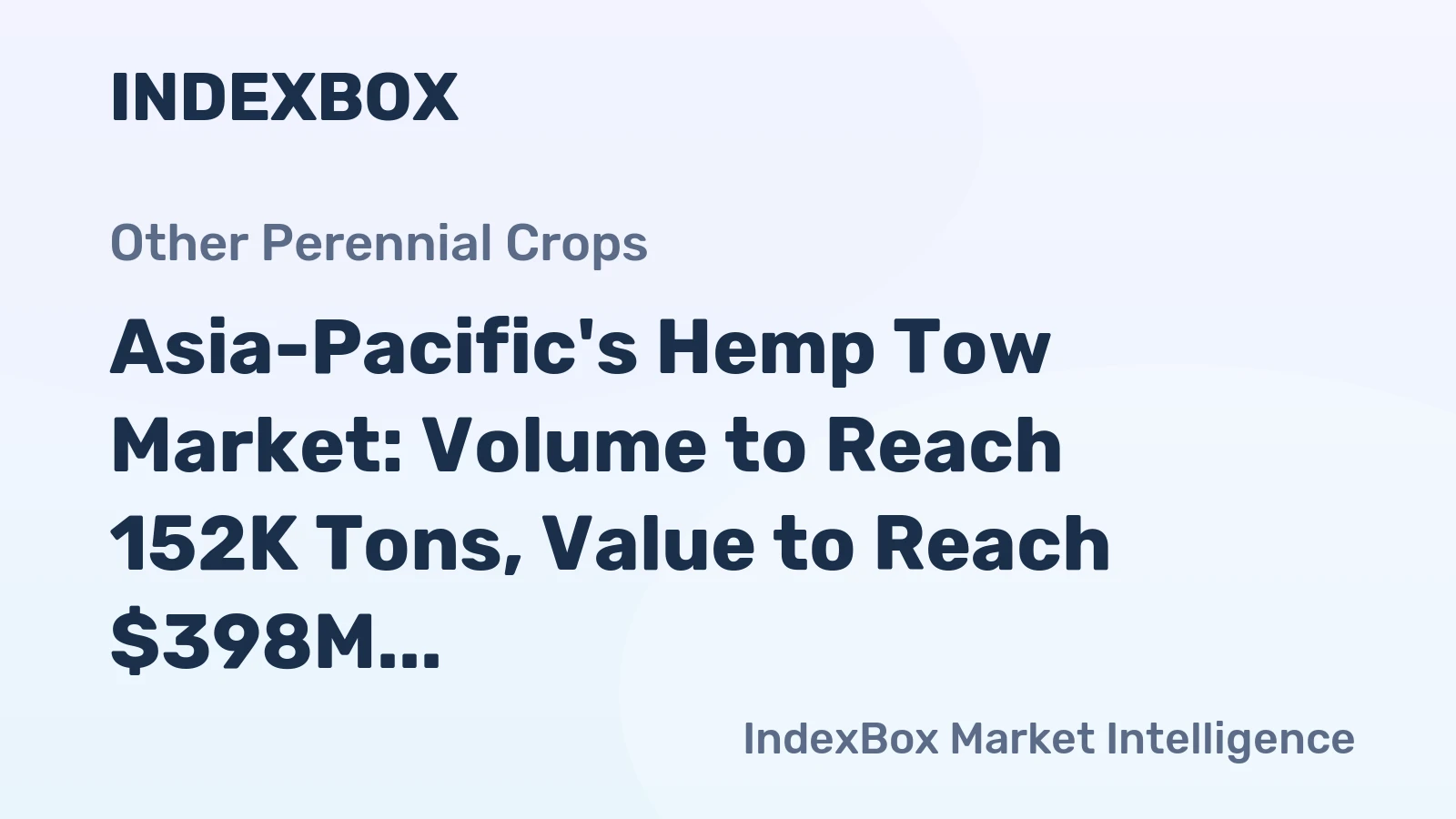 Asia-Pacific's Hemp Tow Market: Volume to Reach 152K Tons, Value to Reach $398M by 2035
