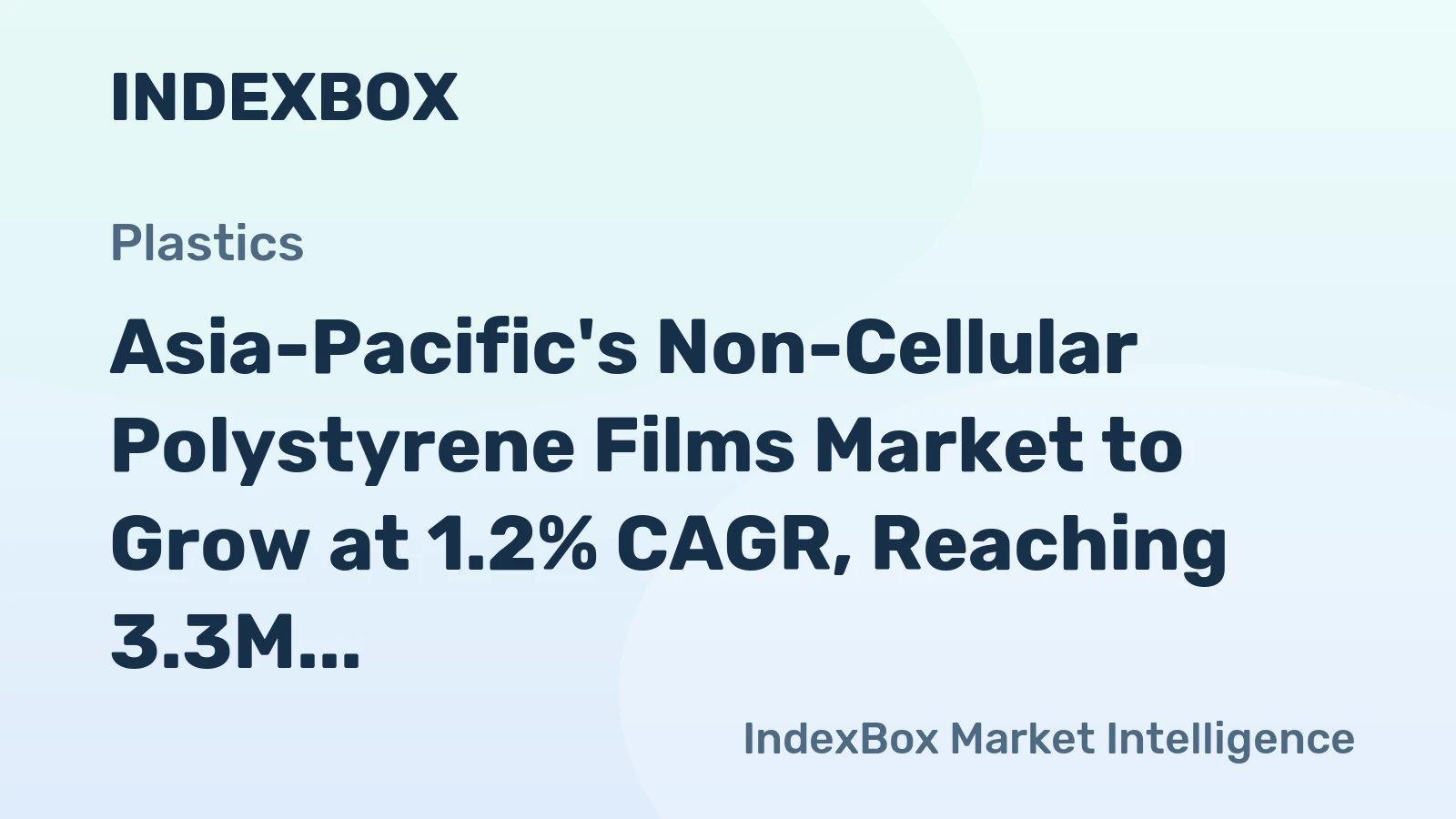 Asia-Pacific's Non-Cellular Polystyrene Films Market to Grow at 1.2% CAGR, Reaching 3.3M Tons by 2035