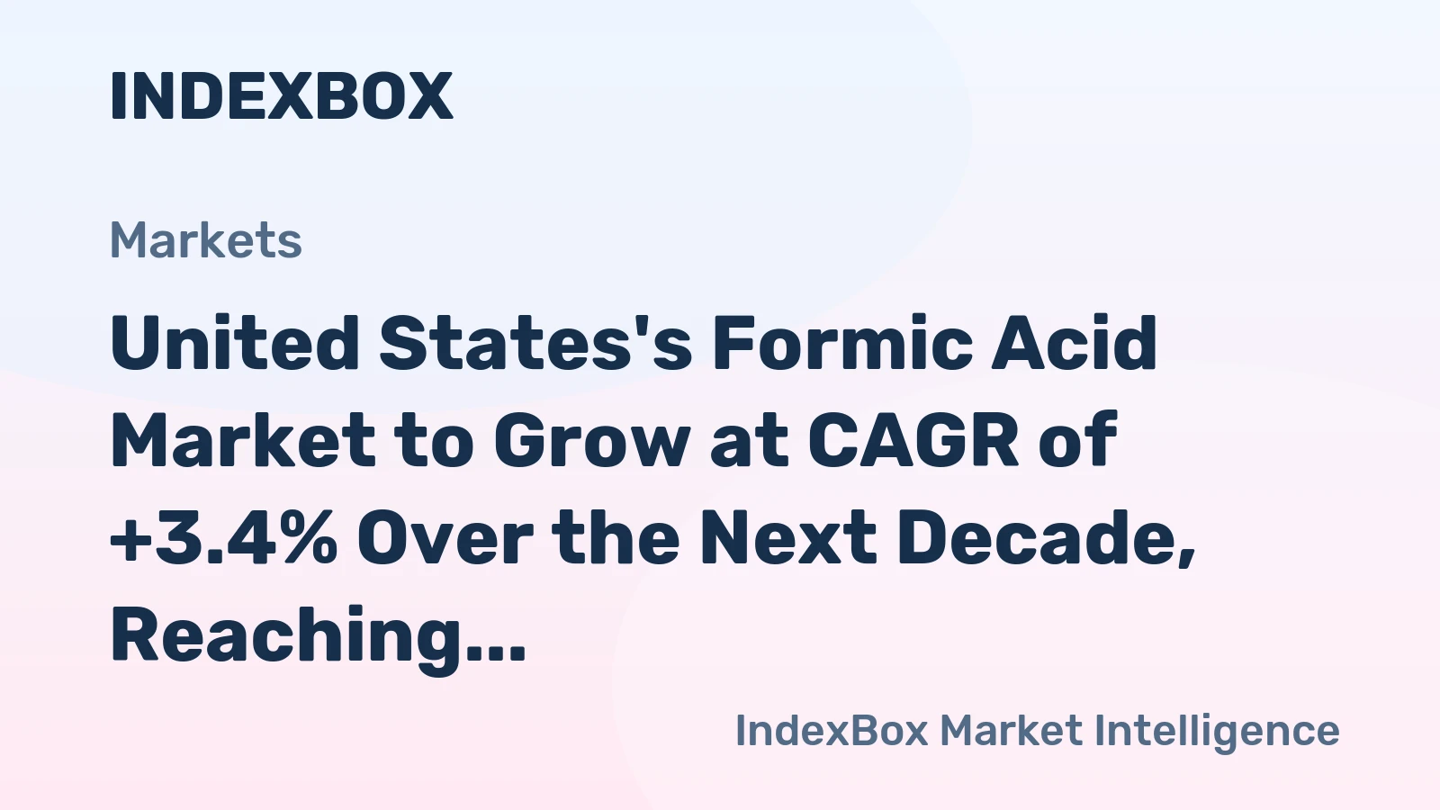 United States's Formic Acid Market to Grow at CAGR of +3.4% Over the Next Decade, Reaching $755M Value by 2035