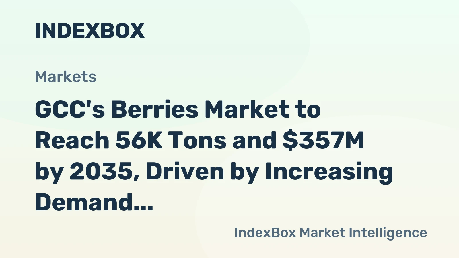 GCC's Berries Market to Reach 56K Tons and $357M by 2035, Driven by Increasing Demand