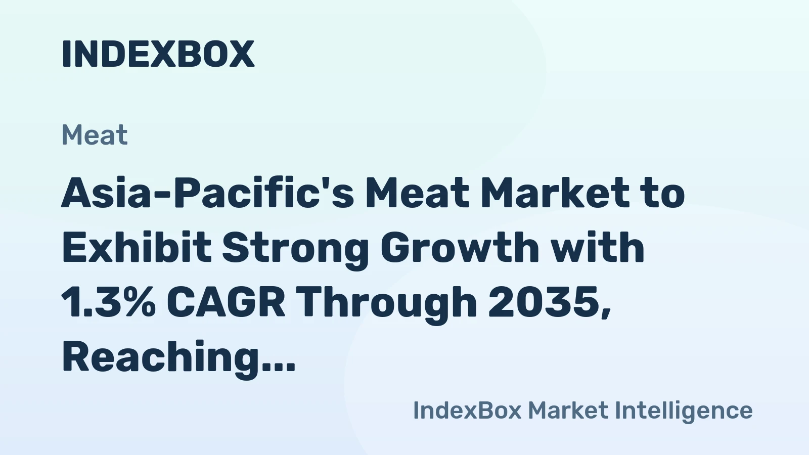 Asia-Pacific's Meat Market to Exhibit Strong Growth with 1.3% CAGR Through 2035, Reaching $544.6B in Value