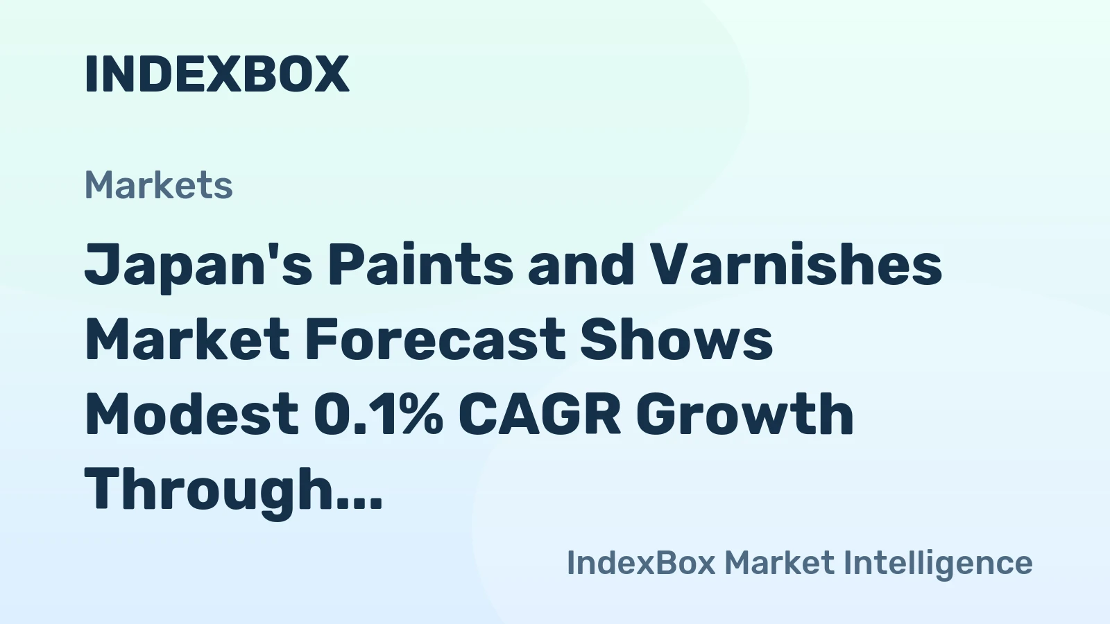 Japan's Paints and Varnishes Market Forecast Shows Modest 0.1% CAGR Growth Through 2035