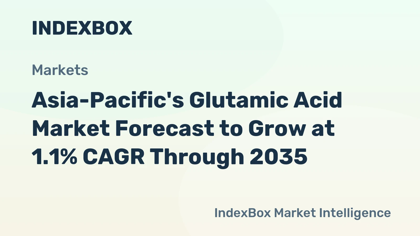 Asia-Pacific's Glutamic Acid Market Forecast to Grow at 1.1% CAGR Through 2035
