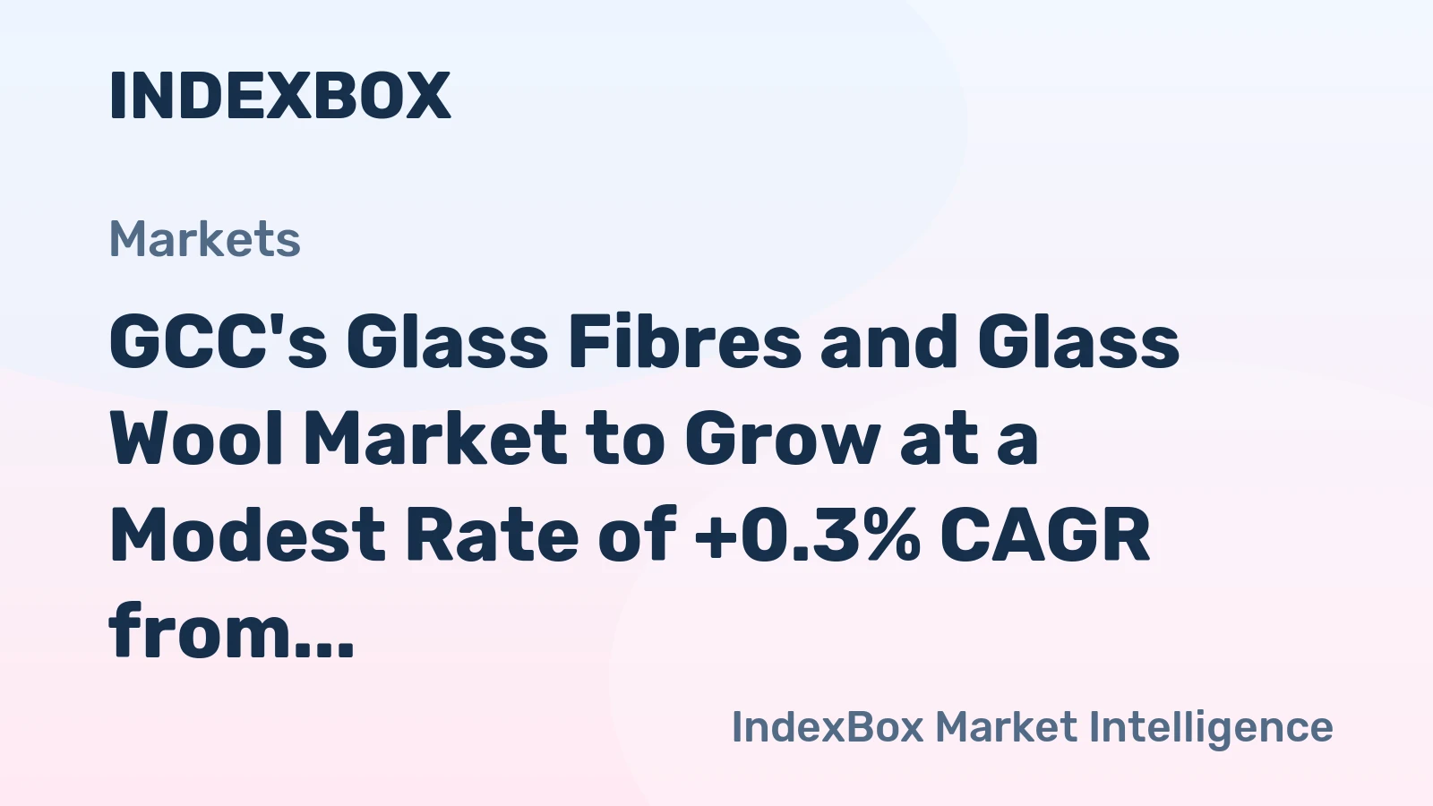 GCC's Glass Fibres and Glass Wool Market to Grow at a Modest Rate of +0.3% CAGR from 2024 to 2035
