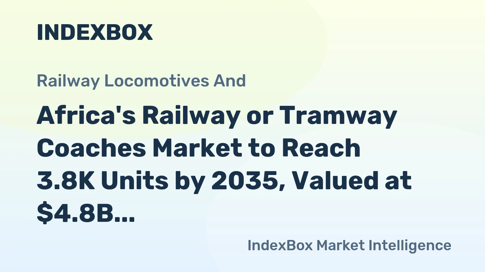 Africa's Railway or Tramway Coaches Market to Reach 3.8K Units by 2035, Valued at $4.8B
