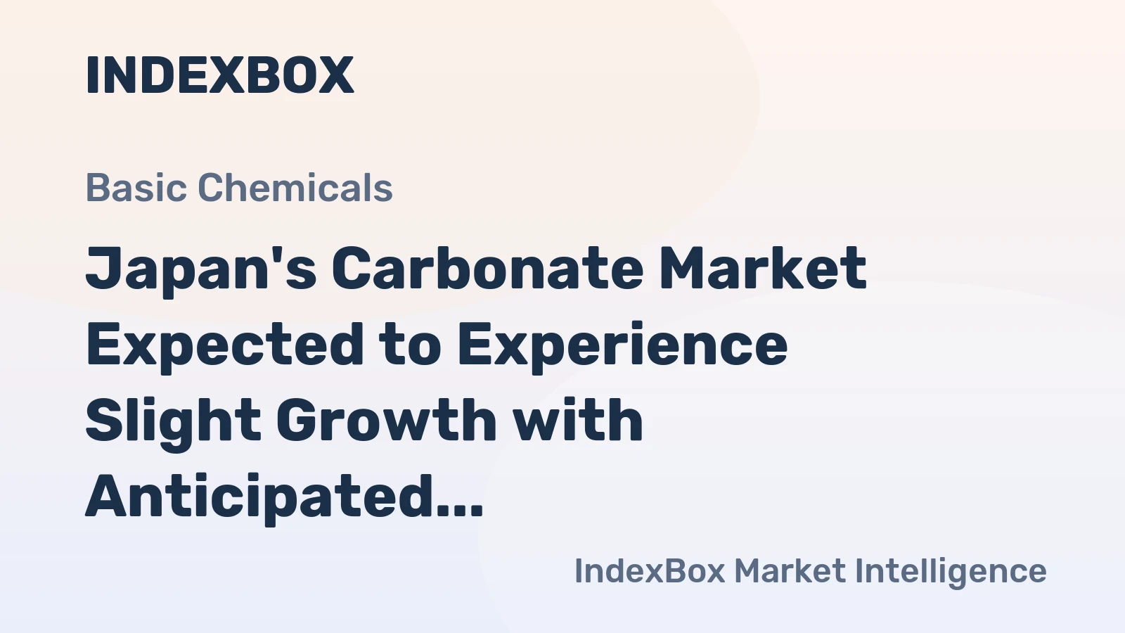 Japan's Carbonate Market Expected to Experience Slight Growth with Anticipated CAGR of +0.3%