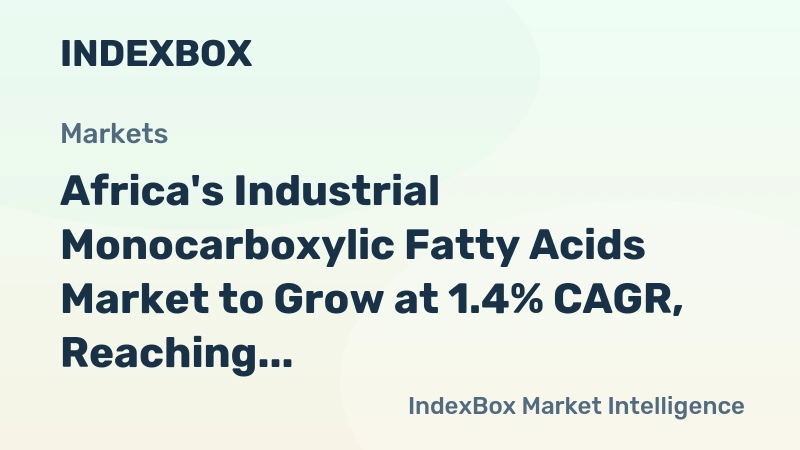 Africa's Industrial Monocarboxylic Fatty Acids Market to Grow at 1.4% CAGR, Reaching $3.7B by 2035