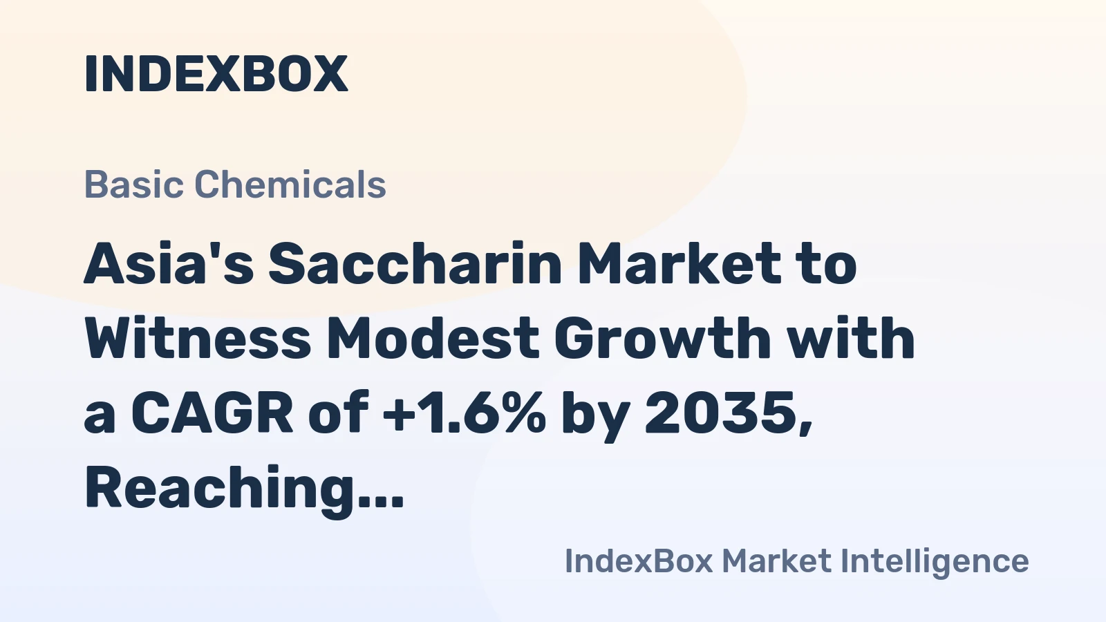 Asia's Saccharin Market to Witness Modest Growth with a CAGR of +1.6% by 2035, Reaching $64M in Value