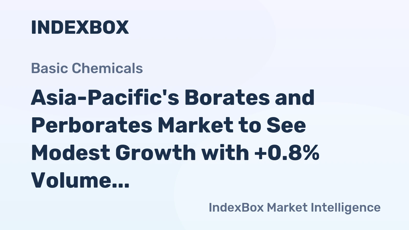 Asia-Pacific's Borates and Perborates Market to See Modest Growth with +0.8% Volume CAGR Through 2035