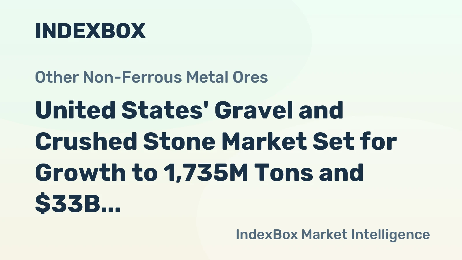 United States' Gravel and Crushed Stone Market Set for Growth to 1,735M Tons and $33B by 2035