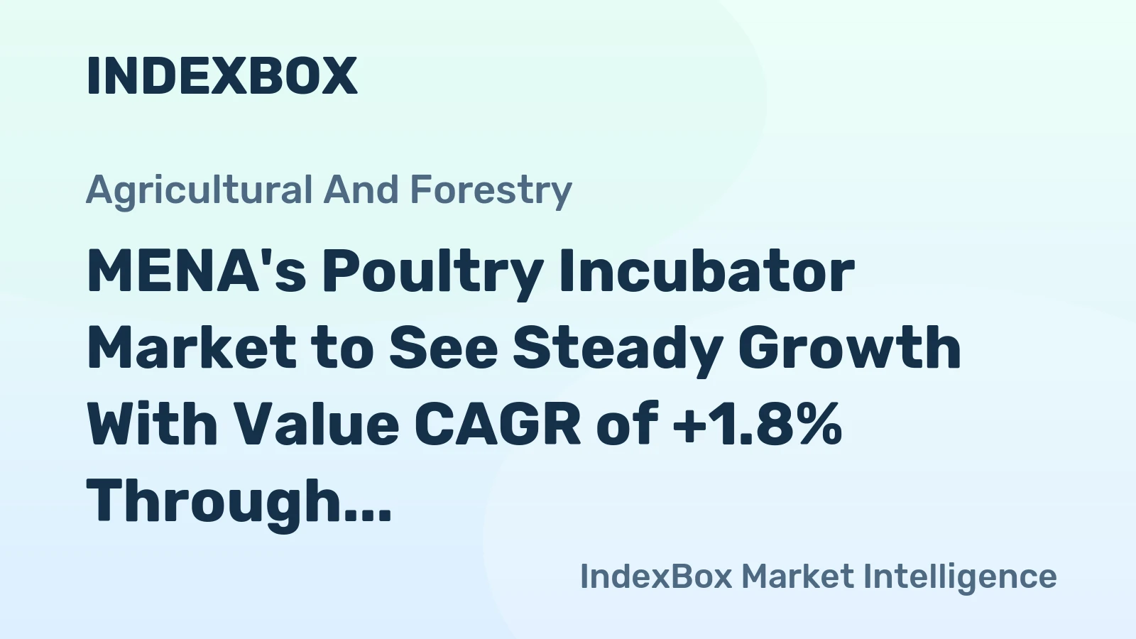MENA's Poultry Incubator Market to See Steady Growth With Value CAGR of +1.8% Through 2035
