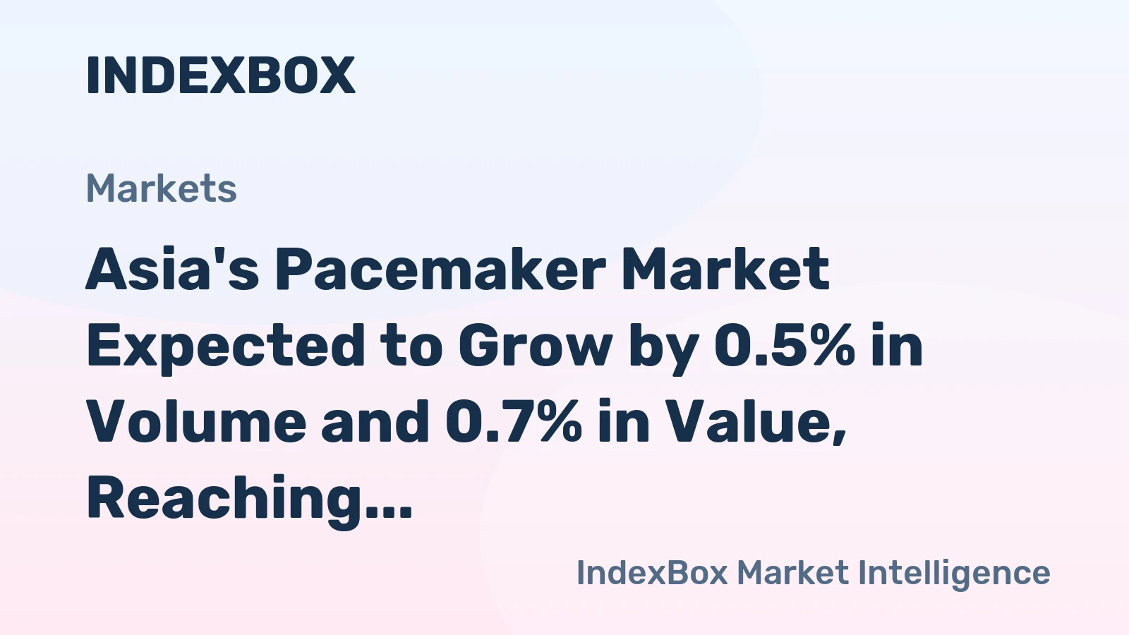 Asia's Pacemaker Market Expected to Grow by 0.5% in Volume and 0.7% in Value, Reaching 6.6M Units and $6.9B by 2035