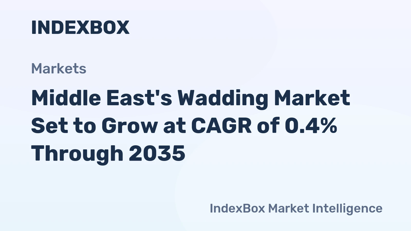 Middle East's Wadding Market Set to Grow at CAGR of 0.4% Through 2035