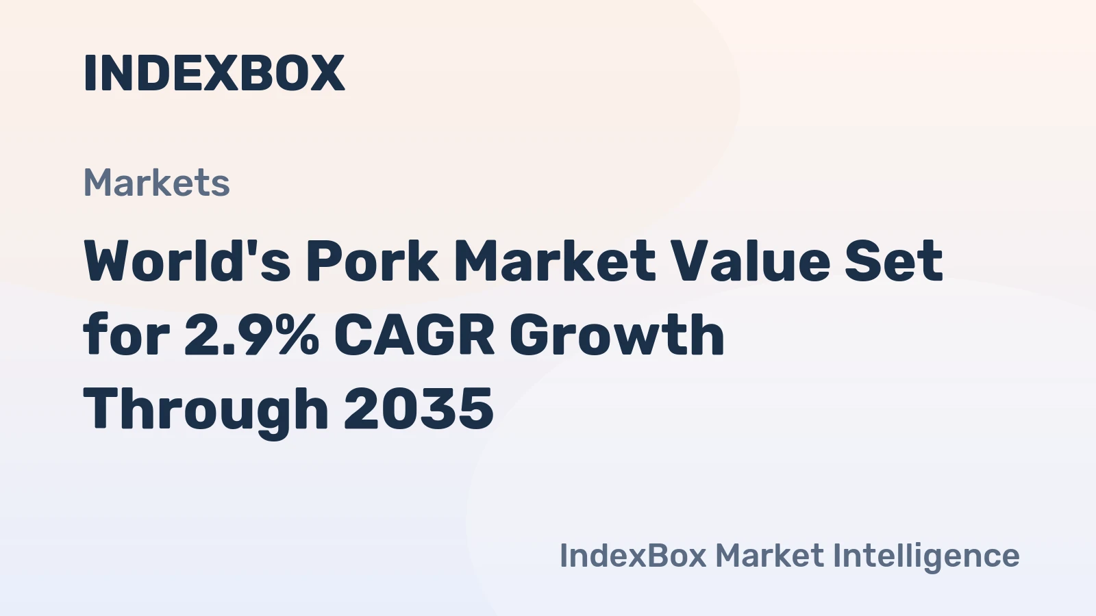 World's Pork Market Value Set for 2.9% CAGR Growth Through 2035