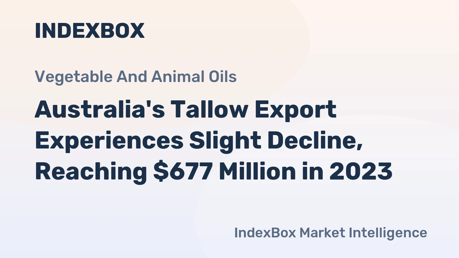 Australia's Tallow Export Experiences Slight Decline, Reaching $677 Million in 2023