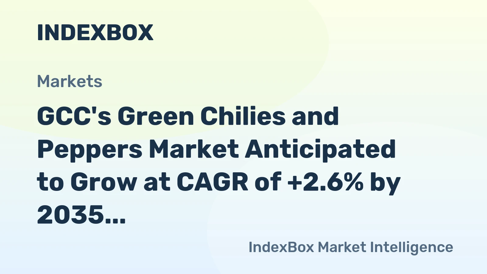 GCC's Green Chilies and Peppers Market Anticipated to Grow at CAGR of +2.6% by 2035
