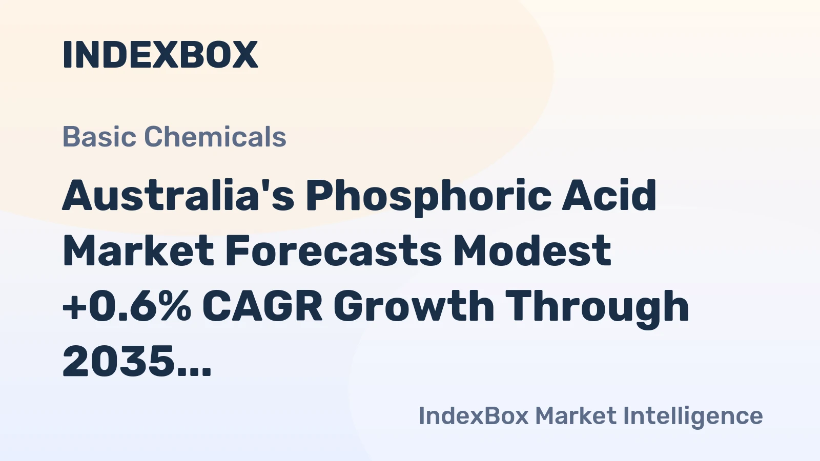 Australia's Phosphoric Acid Market Forecasts Modest +0.6% CAGR Growth Through 2035