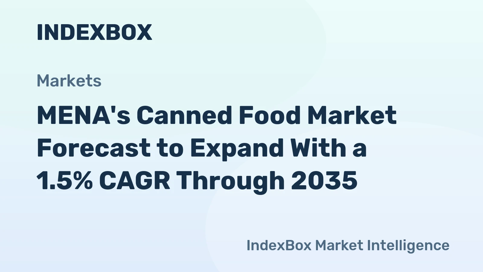 MENA's Canned Food Market Forecast to Expand With a 1.5% CAGR Through 2035