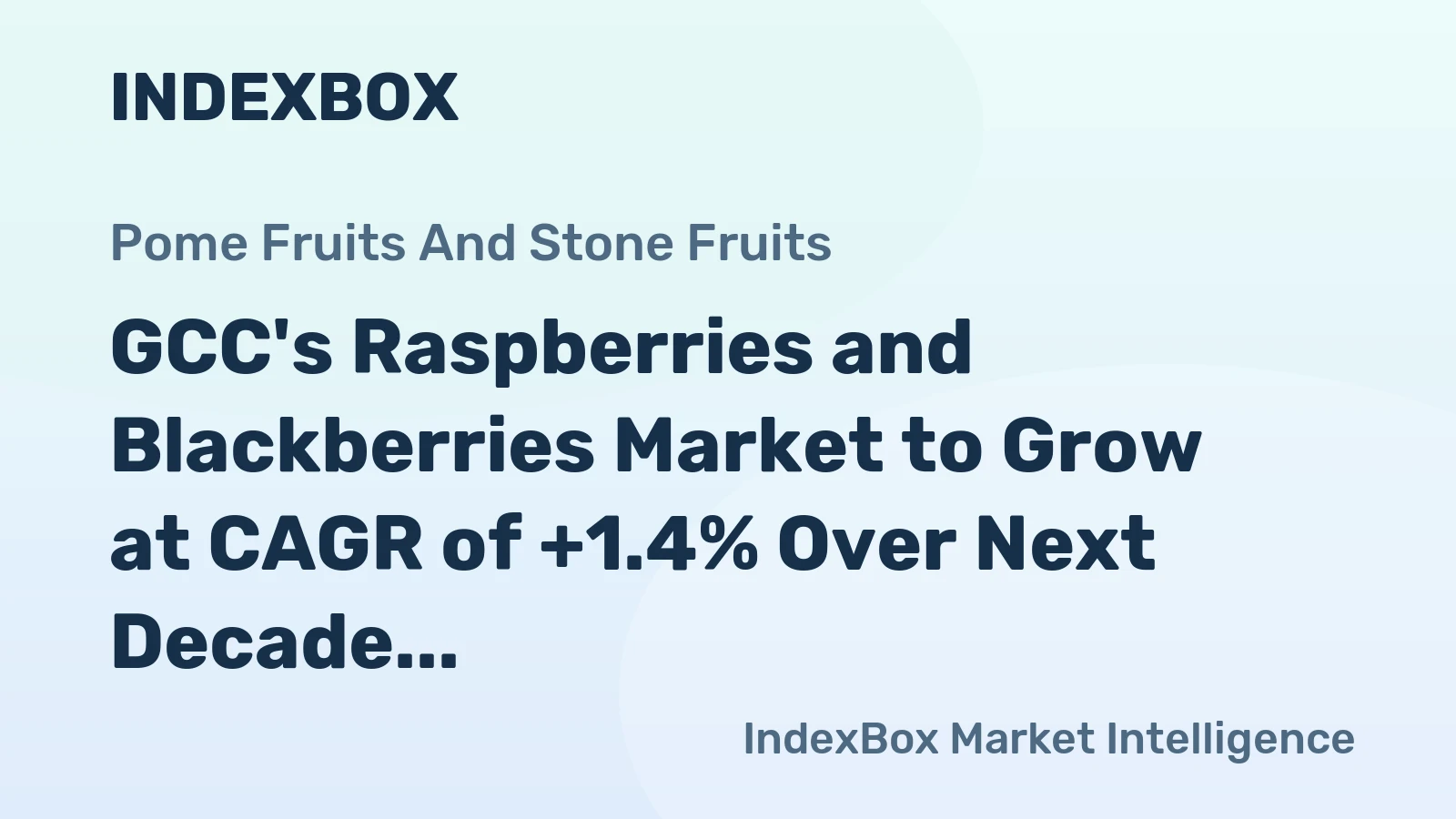 GCC's Raspberries and Blackberries Market to Grow at CAGR of +1.4% Over Next Decade