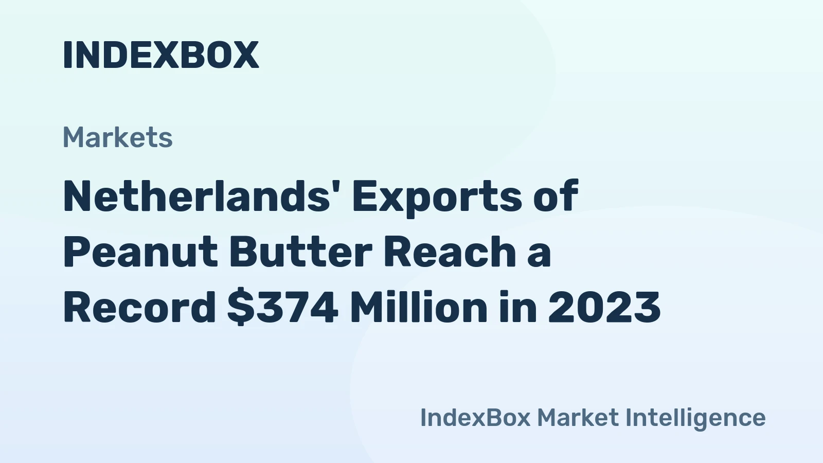 Netherlands' Exports of Peanut Butter Reach a Record $374 Million in 2023