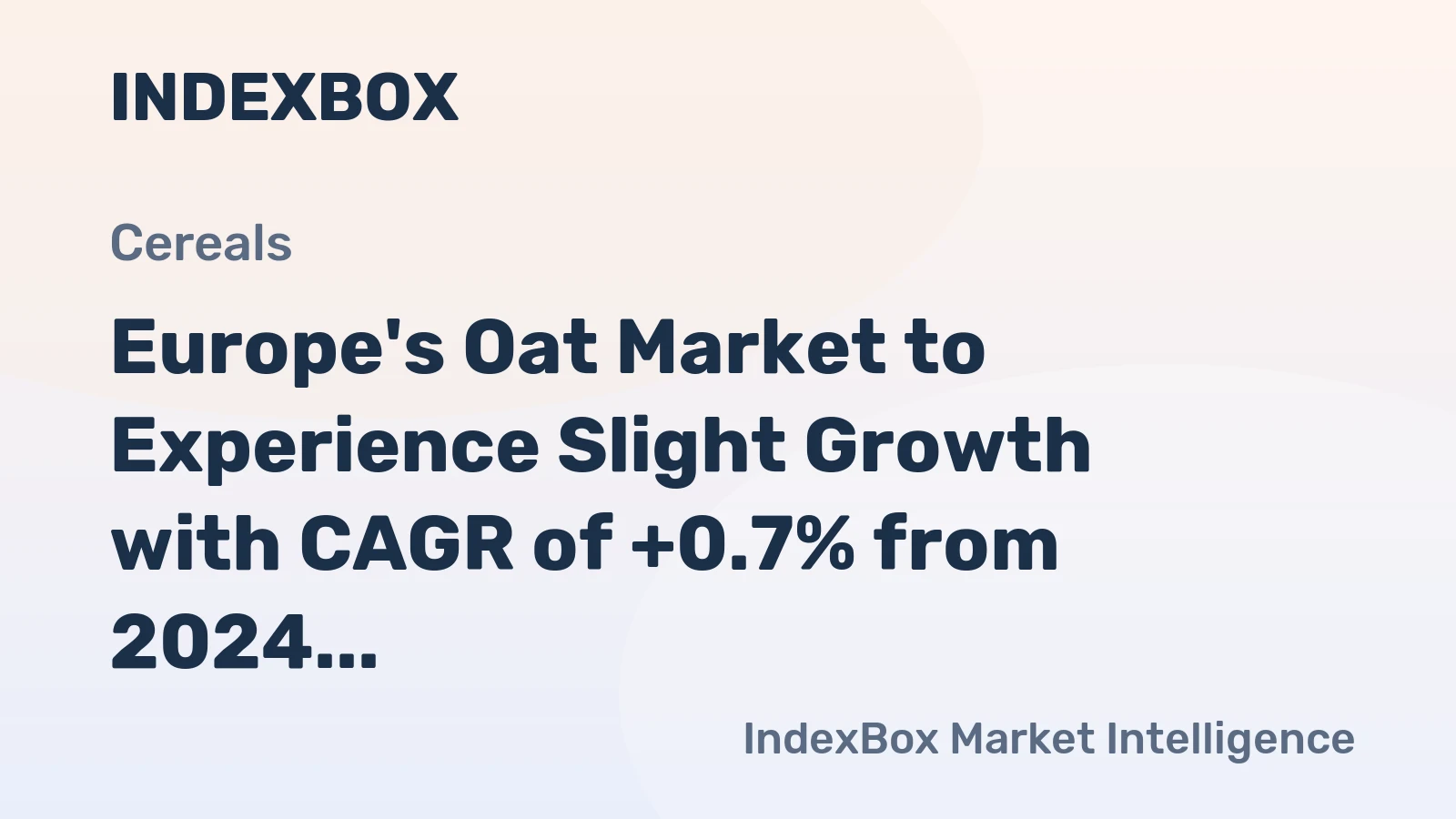 Europe's Oat Market to Experience Slight Growth with CAGR of +0.7% from 2024 to 2035