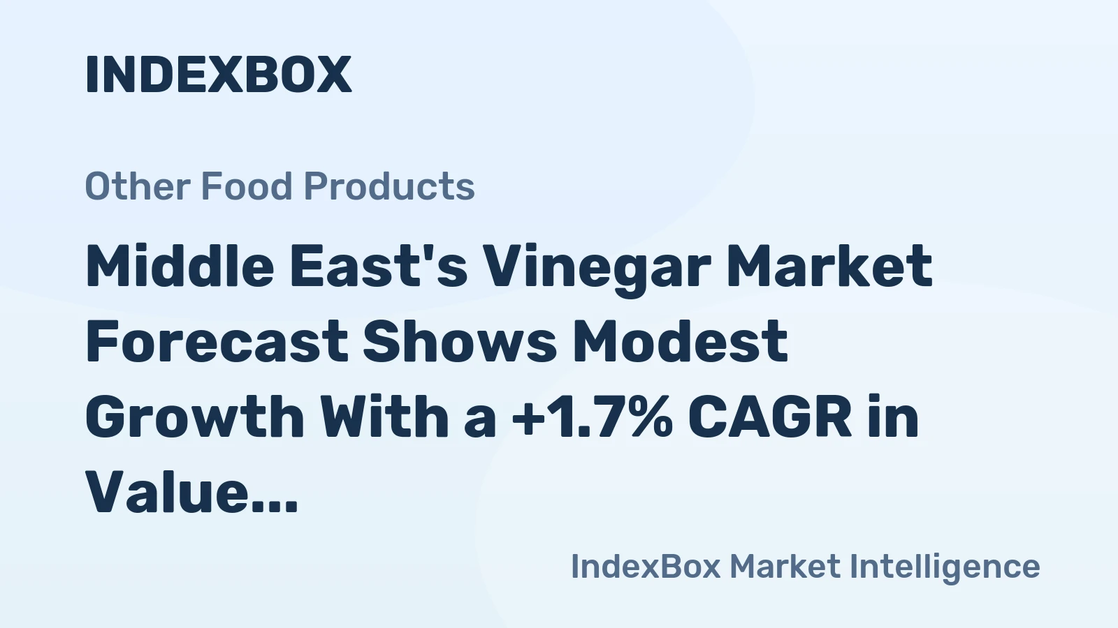 Middle East's Vinegar Market Forecast Shows Modest Growth With a +1.7% CAGR in Value