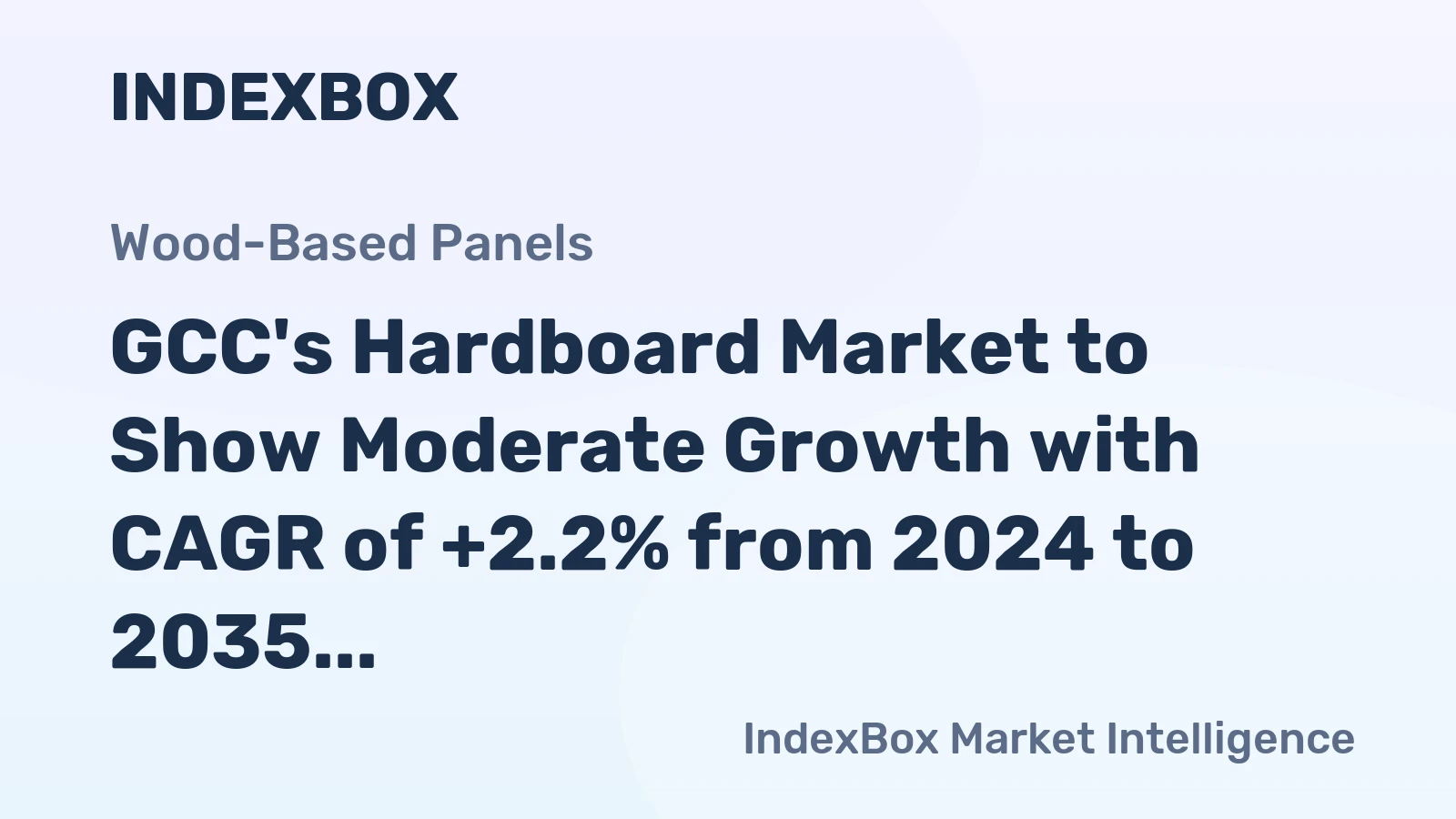 GCC's Hardboard Market to Show Moderate Growth with CAGR of +2.2% from 2024 to 2035