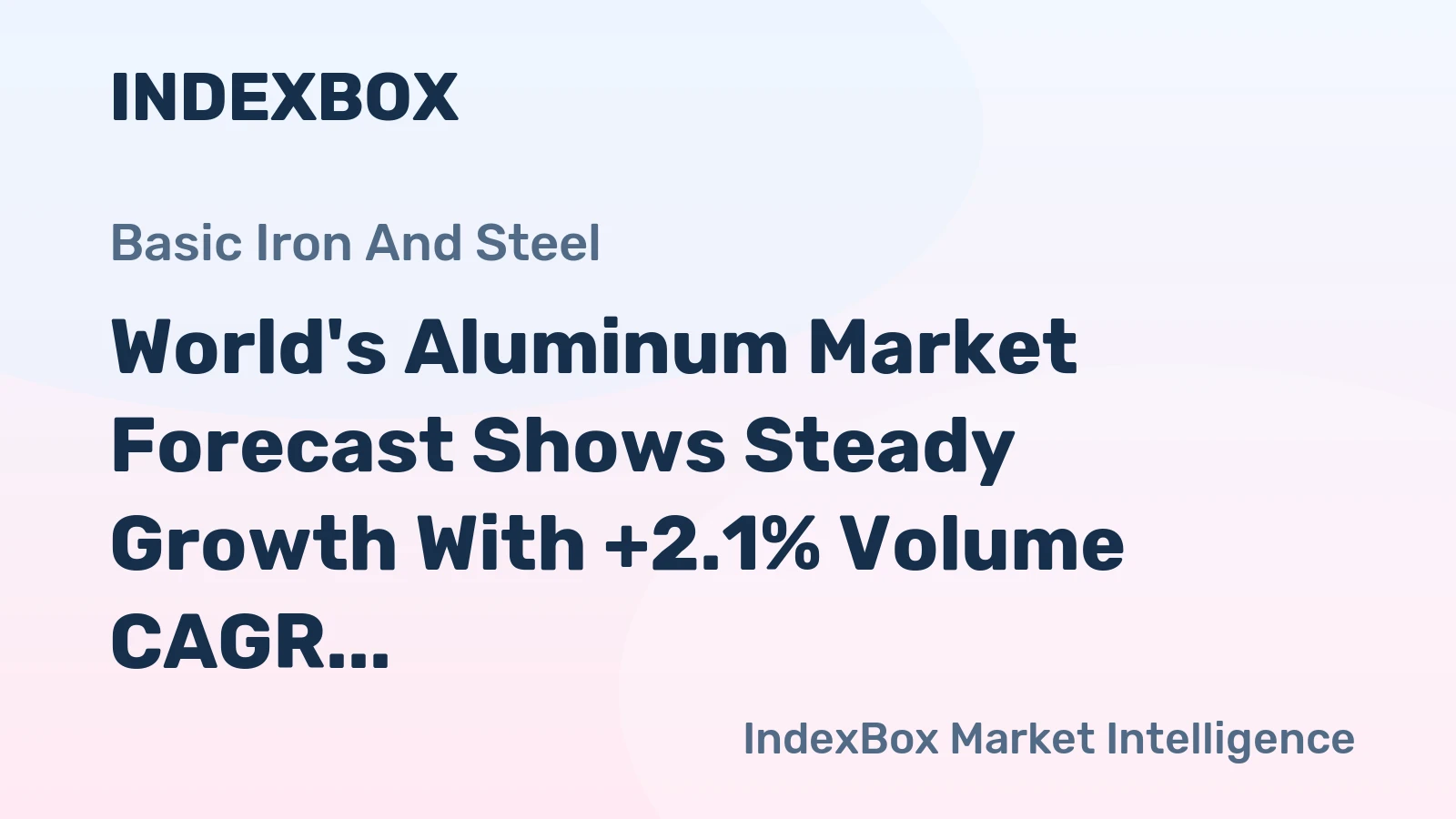 World's Aluminum Market Forecast Shows Steady Growth With +2.1% Volume CAGR Through 2035