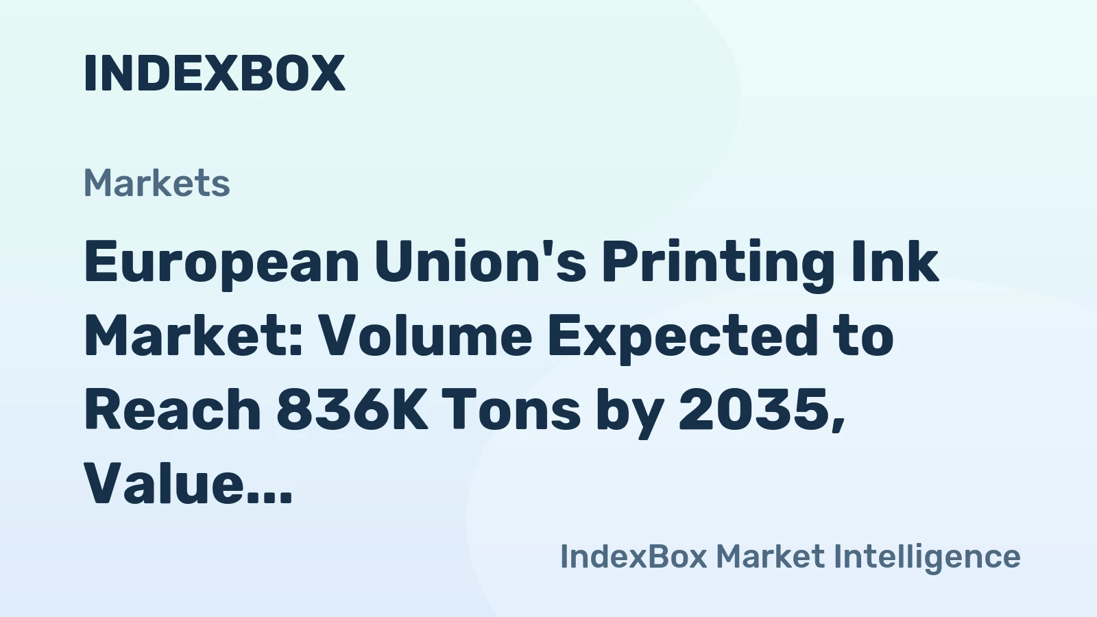 European Union's Printing Ink Market: Volume Expected to Reach 836K Tons by 2035, Value to Hit $7.2B