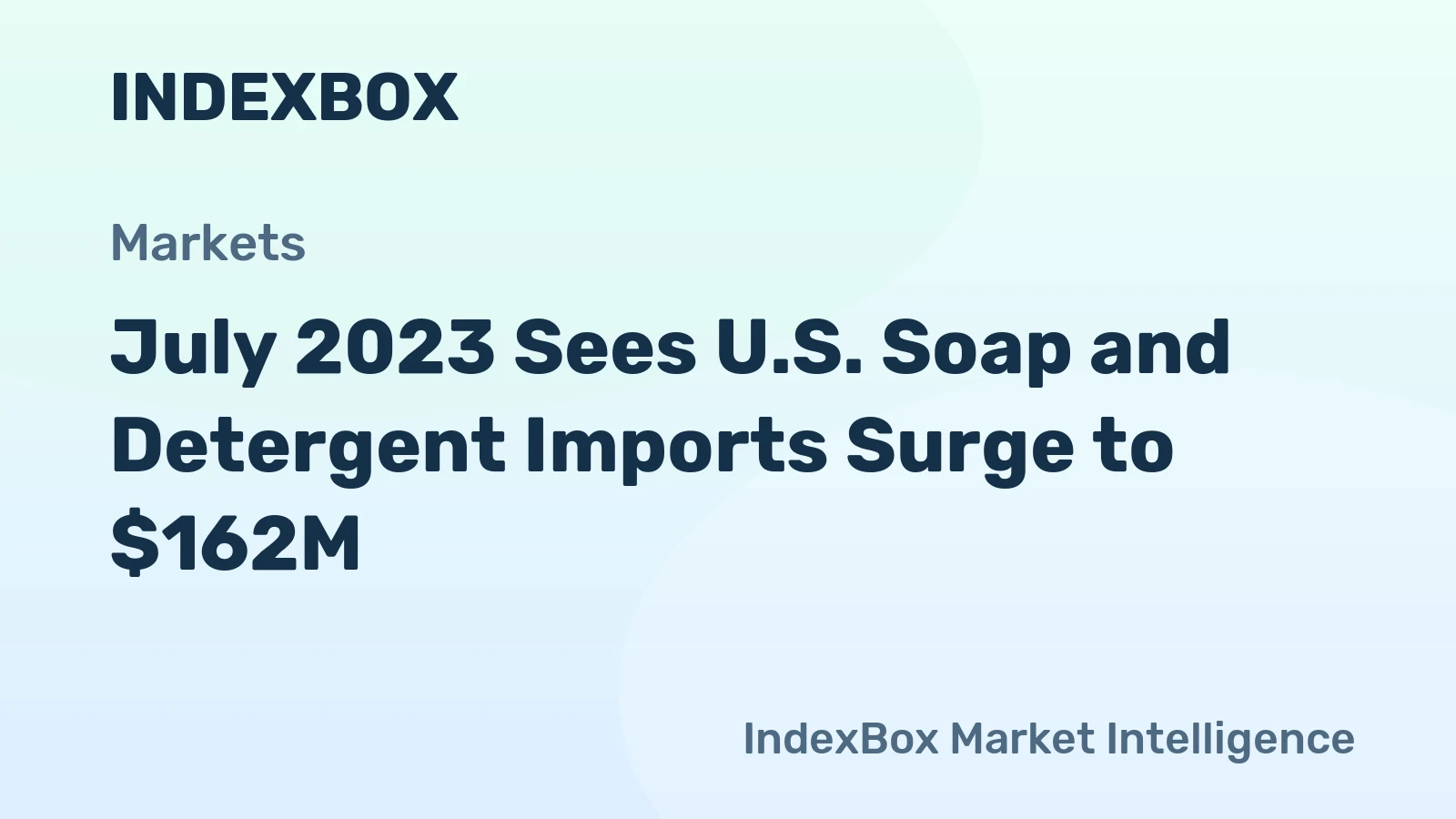 July 2023 Sees U.S. Soap and Detergent Imports Surge to $162M