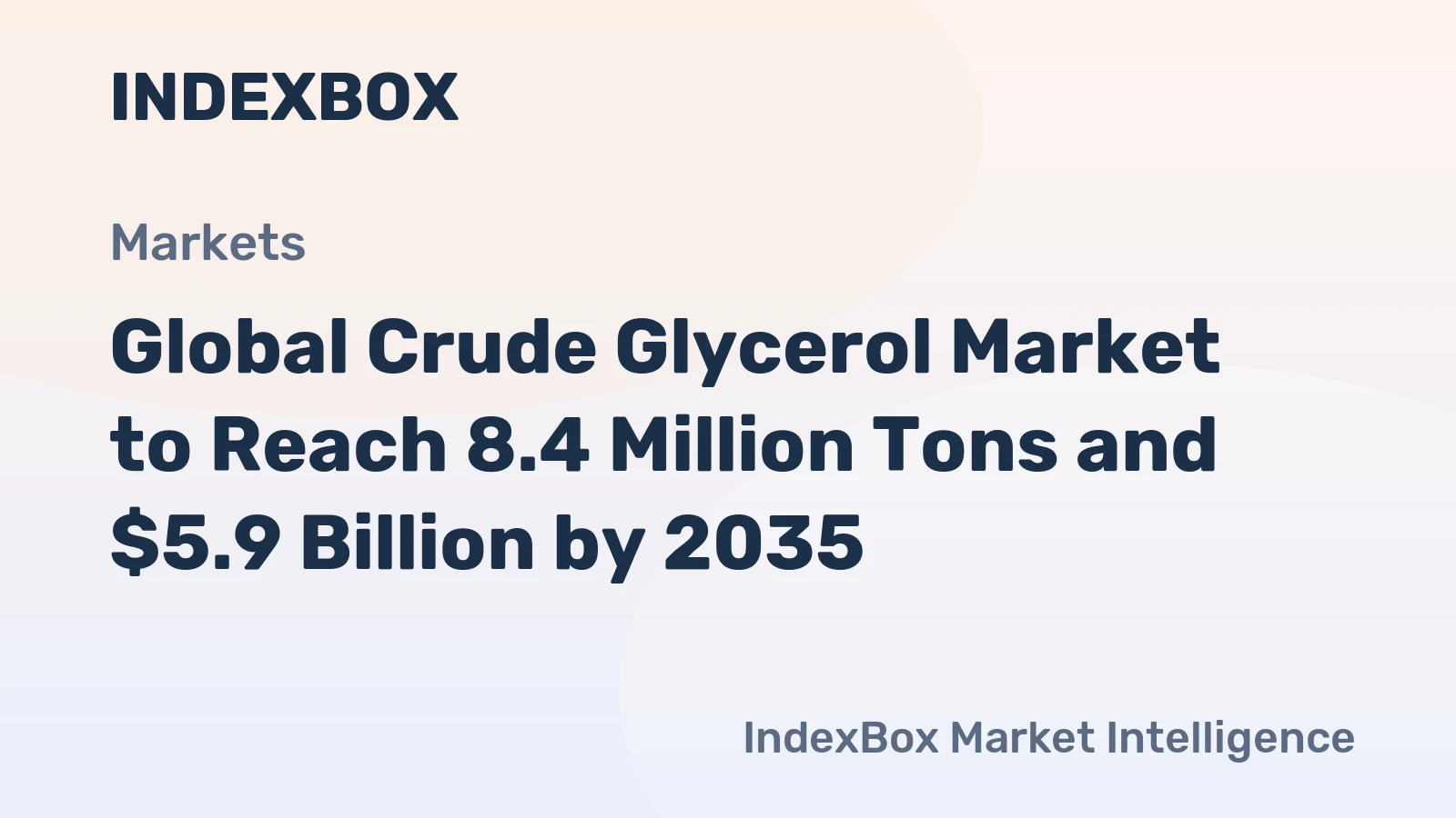 Global Crude Glycerol Market to Reach 8.4 Million Tons and $5.9 Billion by 2035
