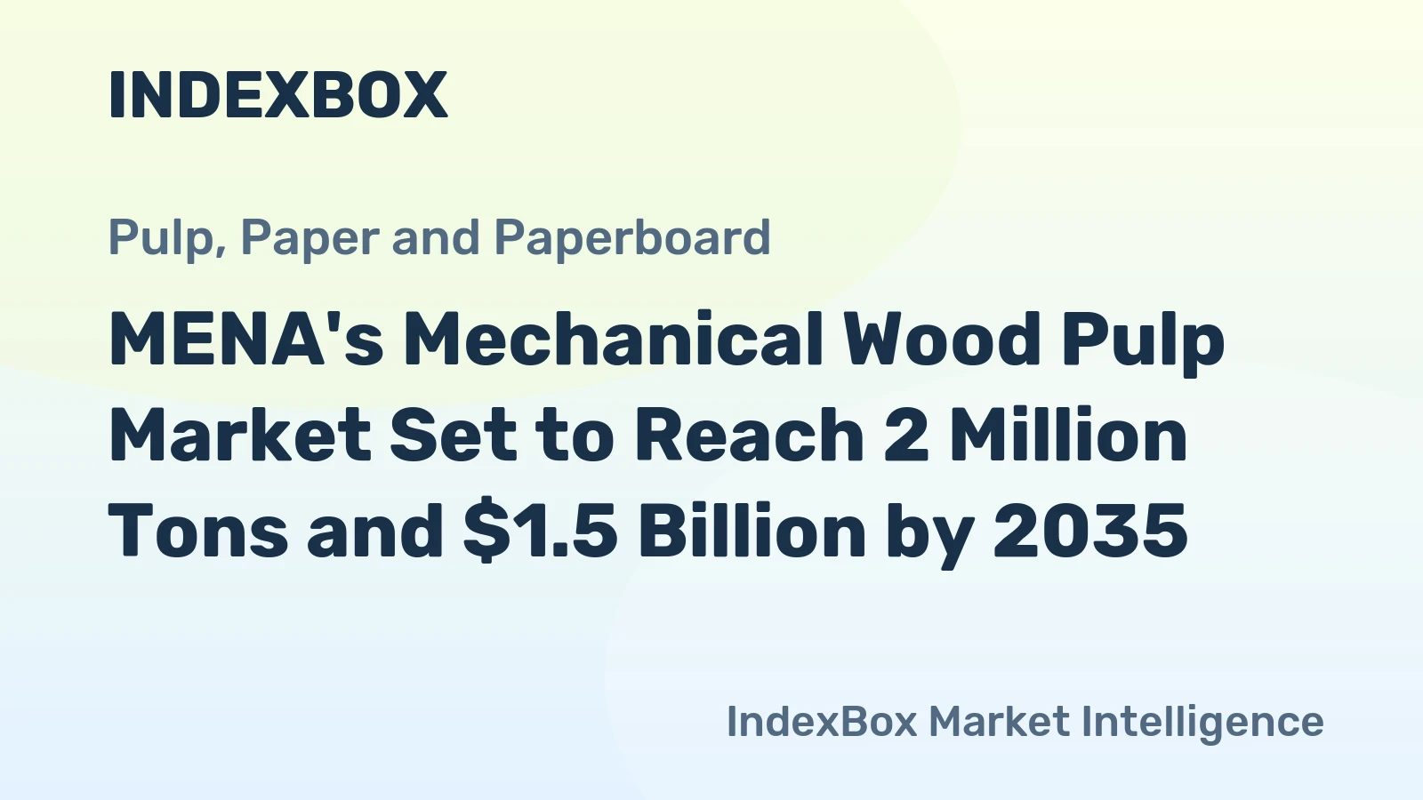 MENA's Mechanical Wood Pulp Market Set to Reach 2 Million Tons and $1.5 Billion by 2035