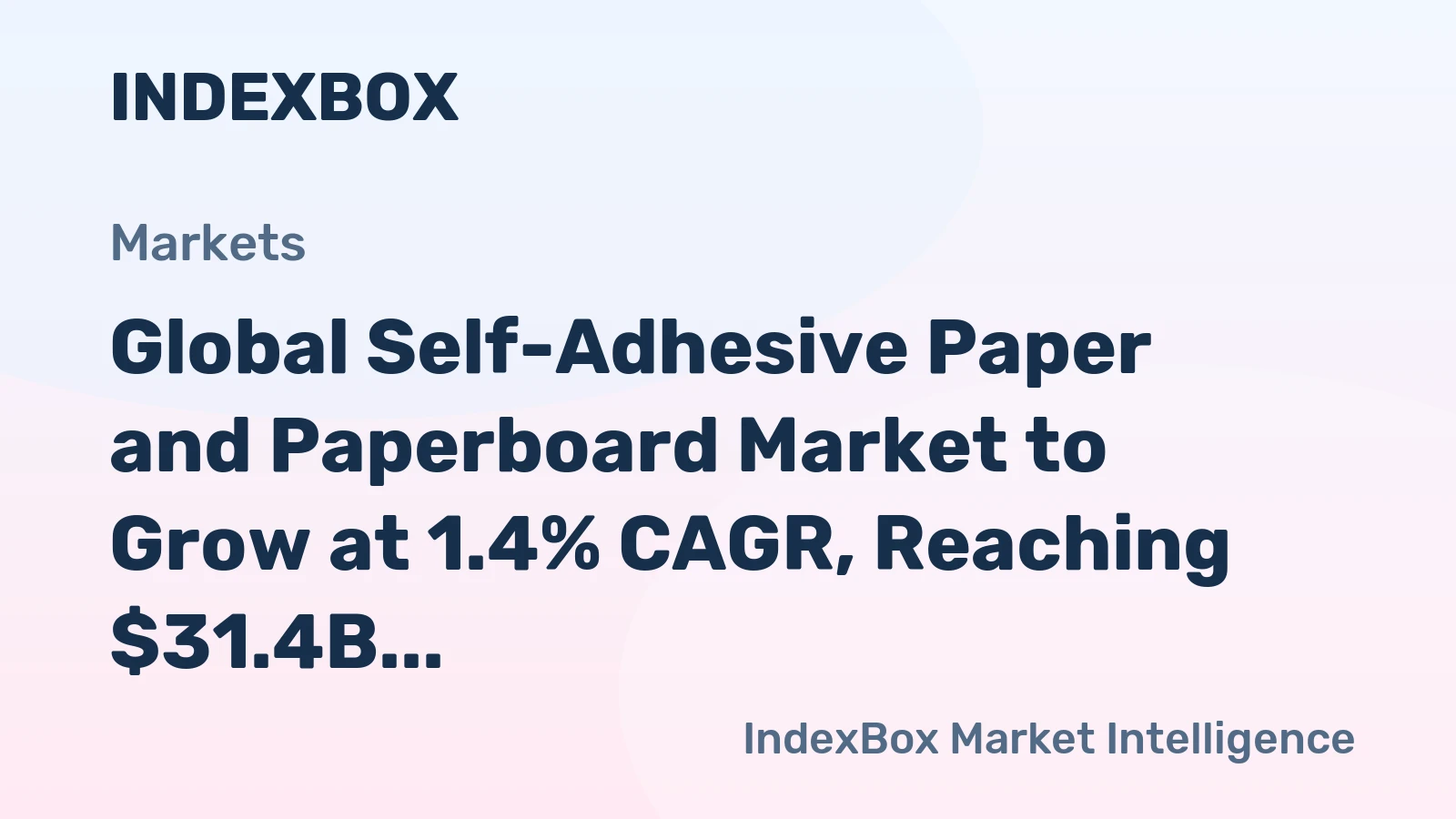 Global Self-Adhesive Paper and Paperboard Market to Grow at 1.4% CAGR, Reaching $31.4B by 2035