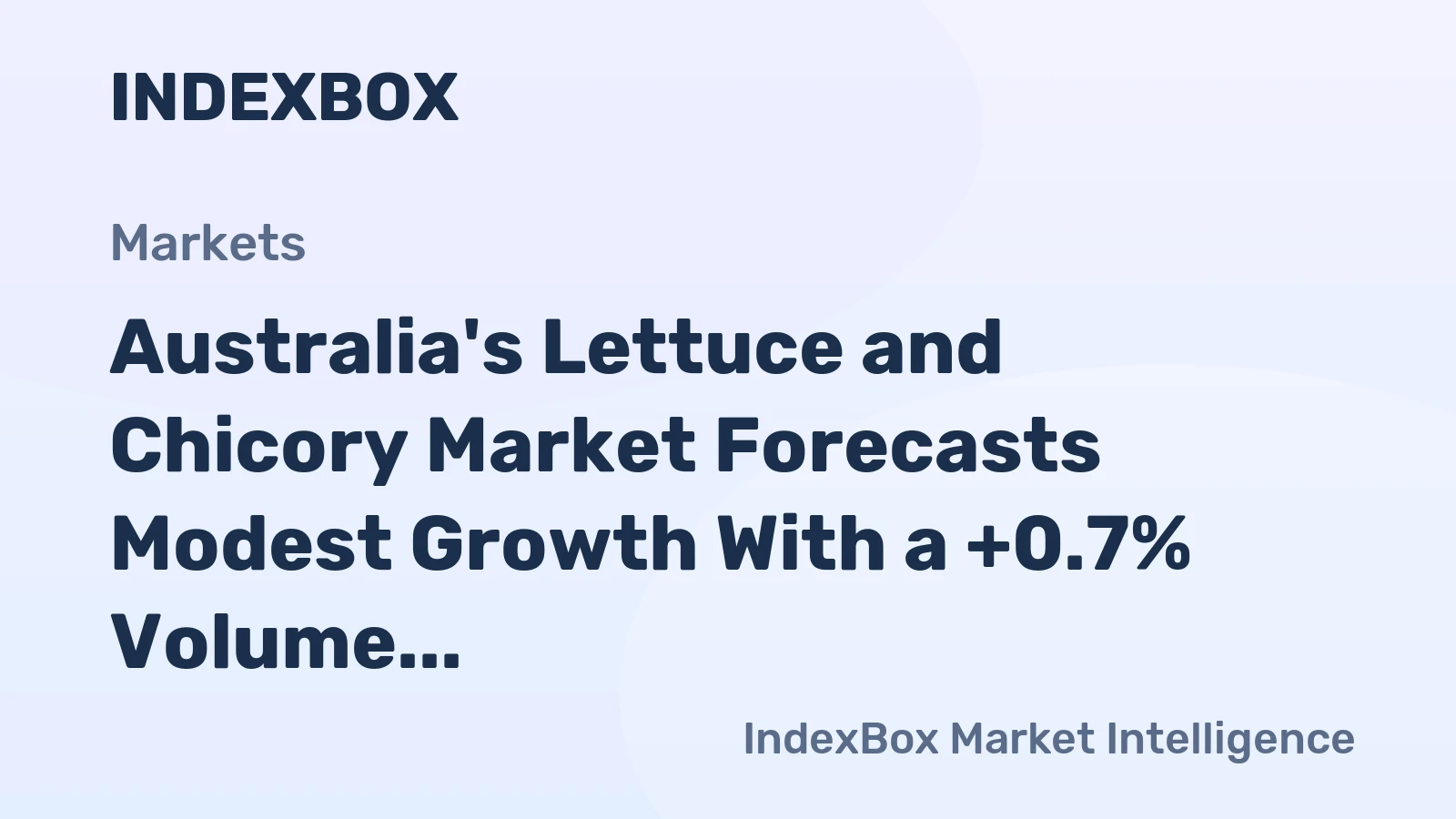 Australia's Lettuce and Chicory Market Forecasts Modest Growth With a +0.7% Volume CAGR Through 2035
