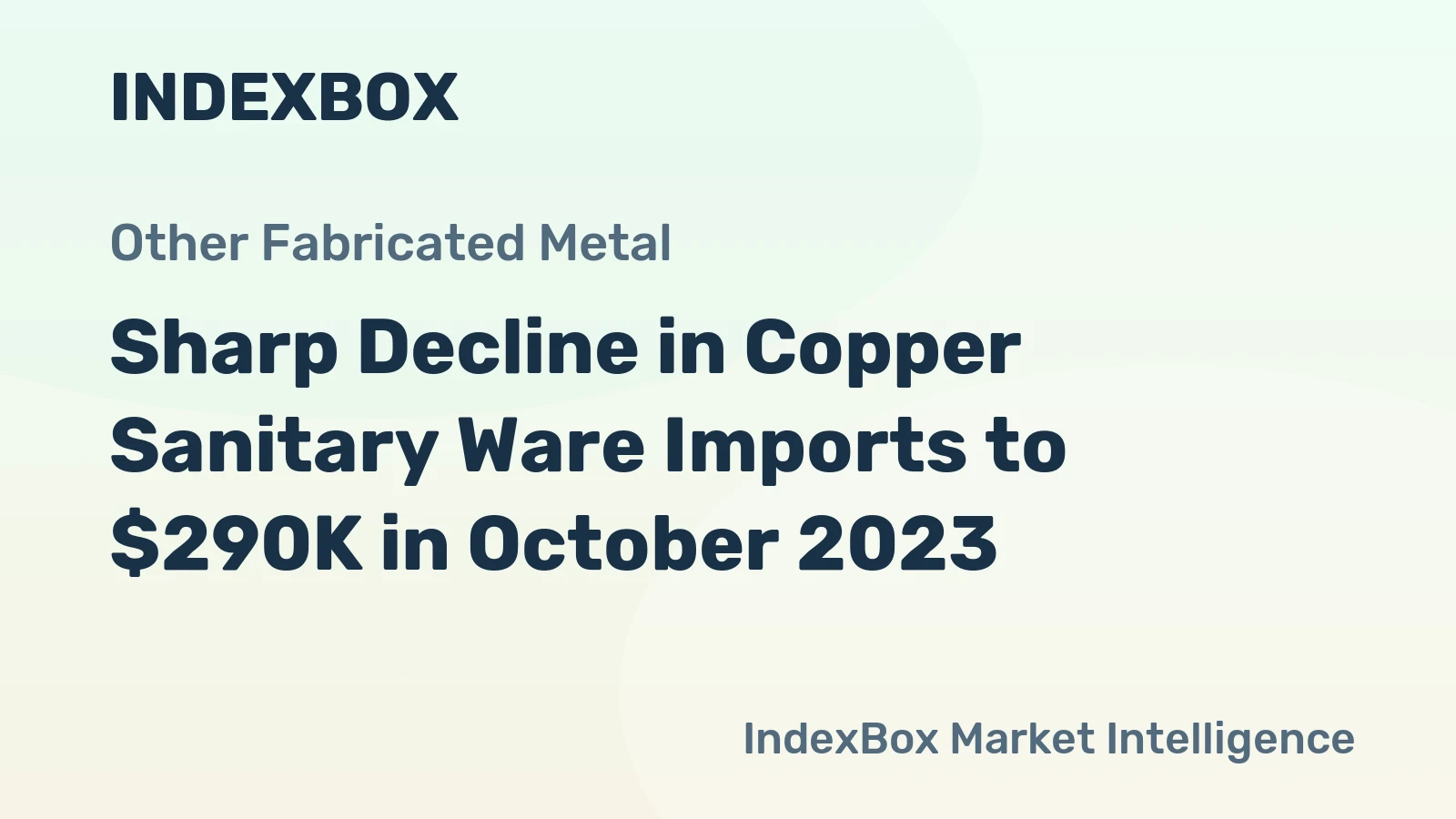 Sharp Decline in Copper Sanitary Ware Imports to $290K in October 2023