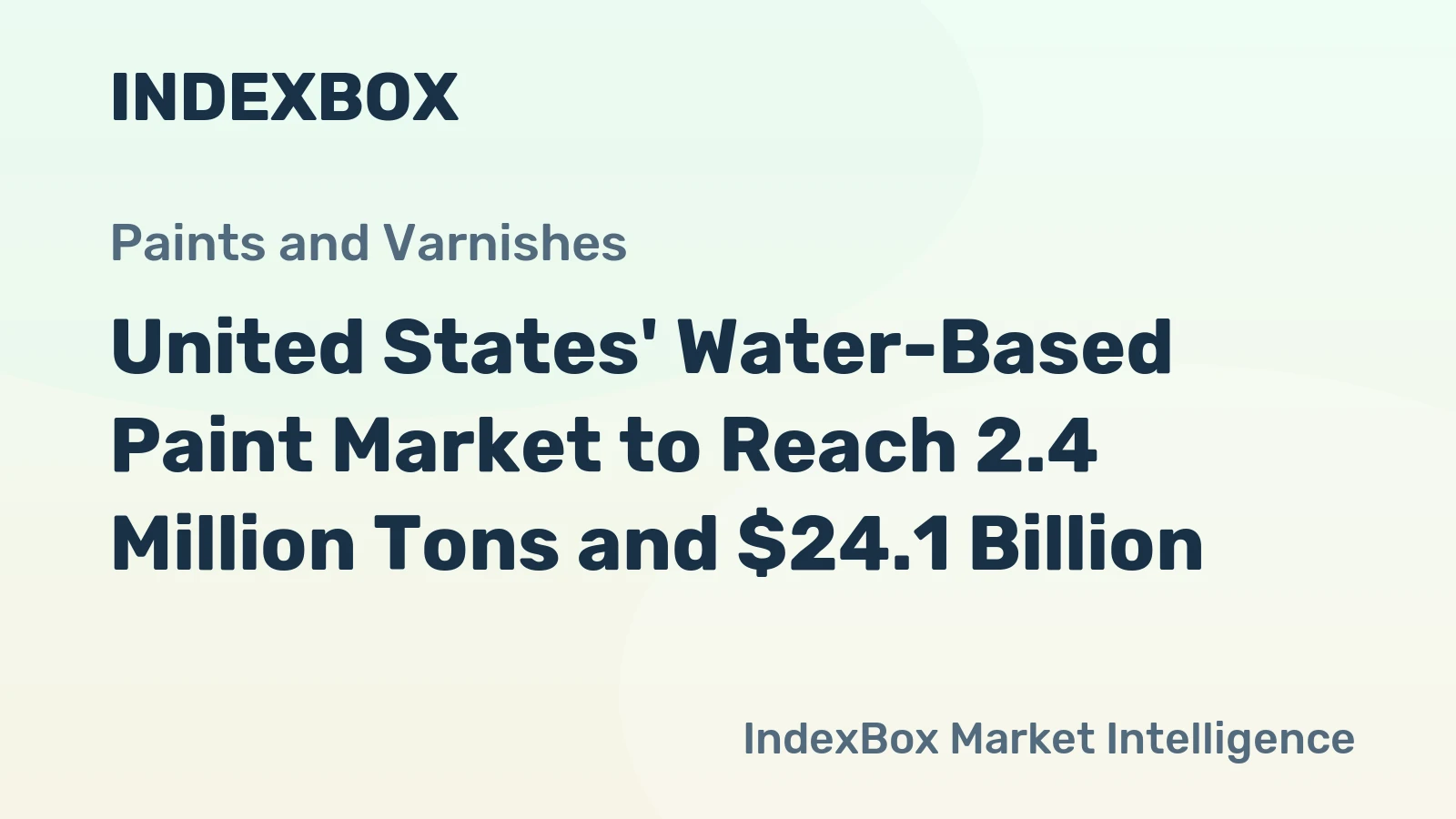United States' Water-Based Paint Market to Reach 2.4 Million Tons and $24.1 Billion