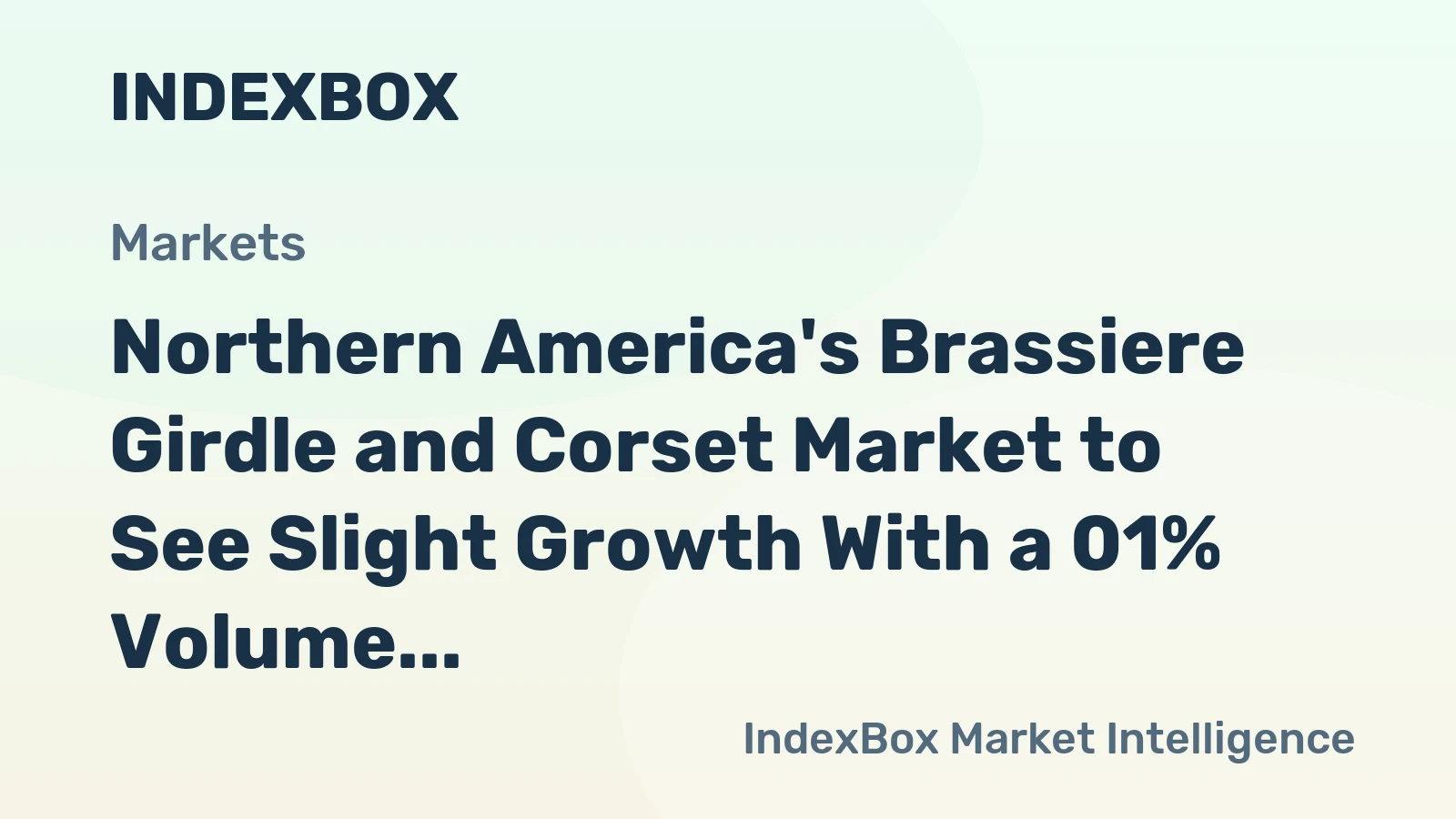 Northern America's Brassiere Girdle and Corset Market to See Slight Growth With a 01% Volume CAGR Through 2035