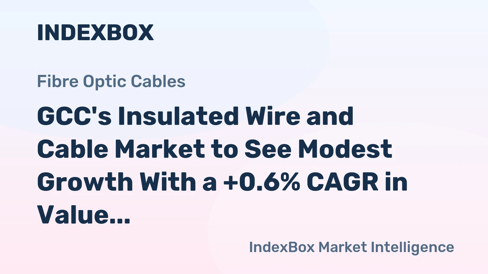 GCC's Insulated Wire and Cable Market to See Modest Growth With a +0.6% CAGR in Value Through 2035