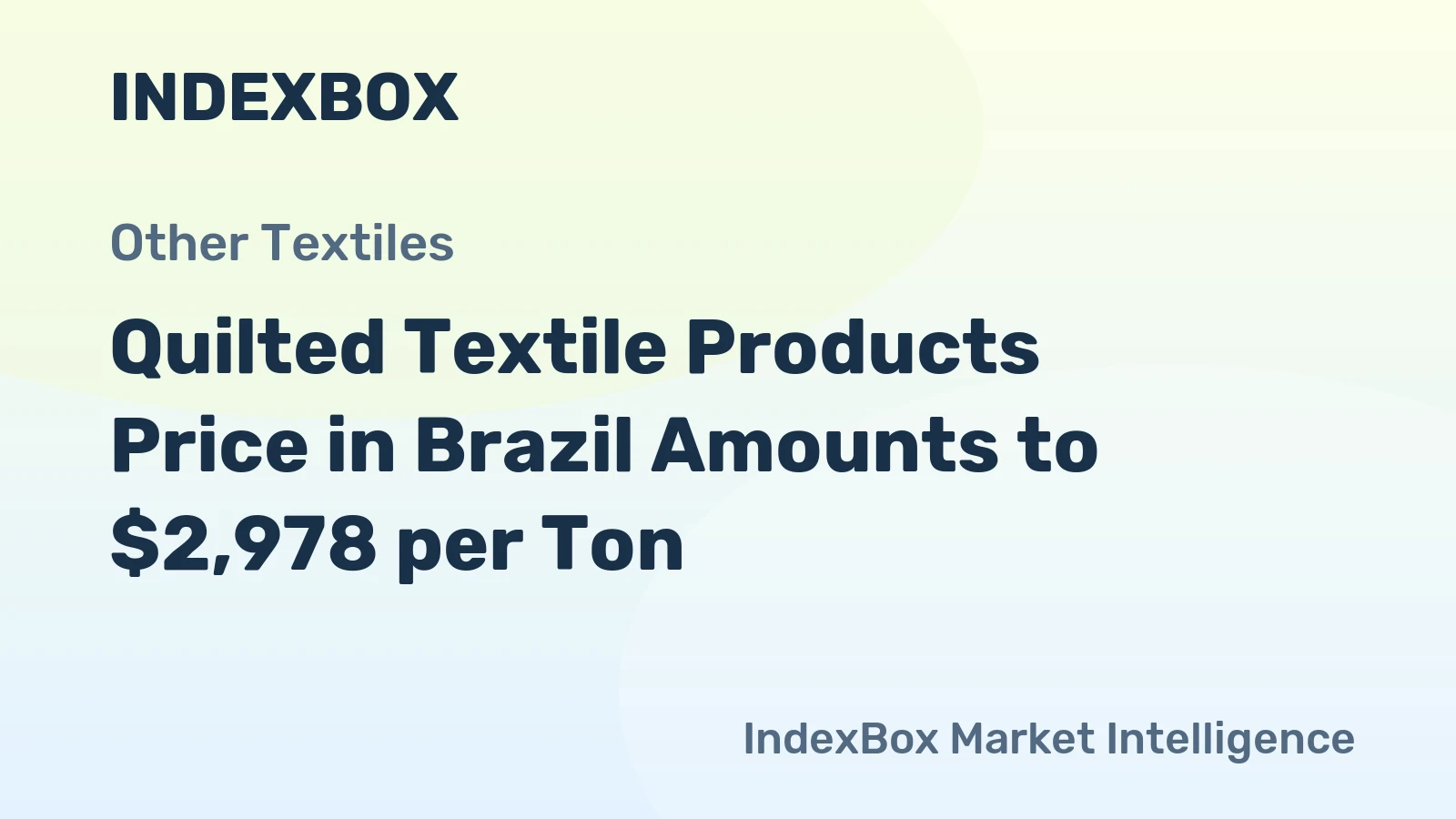 Quilted Textile Products Price in Brazil Amounts to $2,978 per Ton