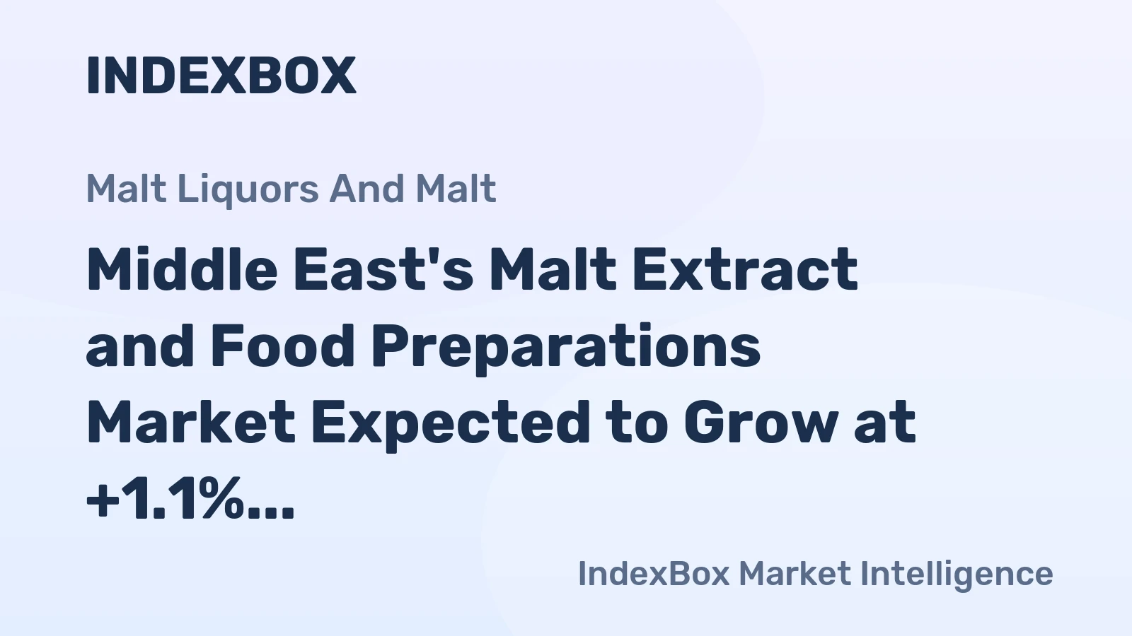 Middle East's Malt Extract and Food Preparations Market Expected to Grow at +1.1% CAGR Over Next Decade